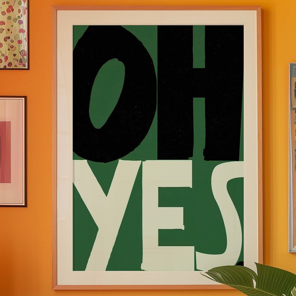 Oh Yes Poster, Typography Print, Trendy Print, Psychedelic Poster ...