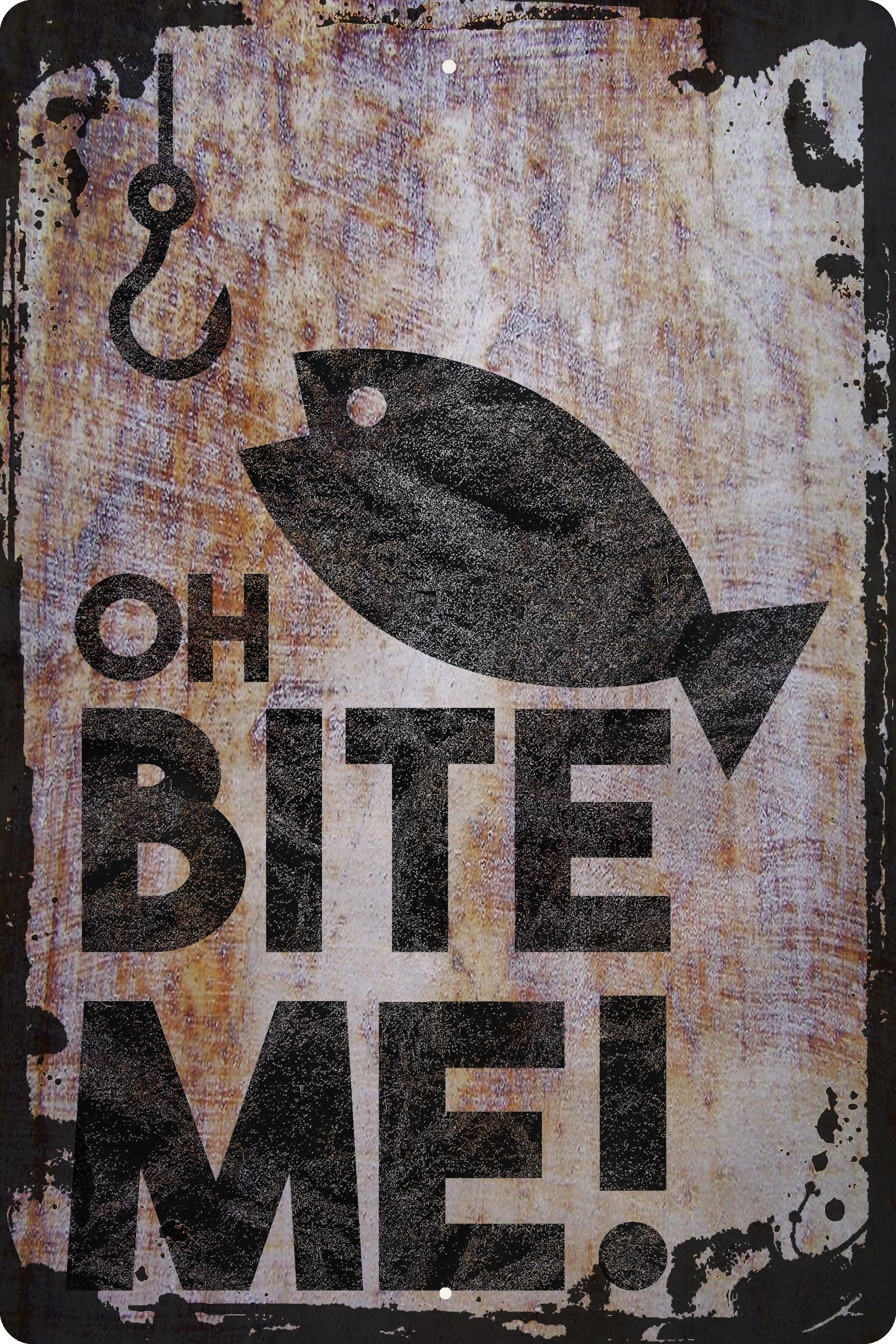 Oh bite me! fish hook fishing fisherman funny catch and release Beige ...