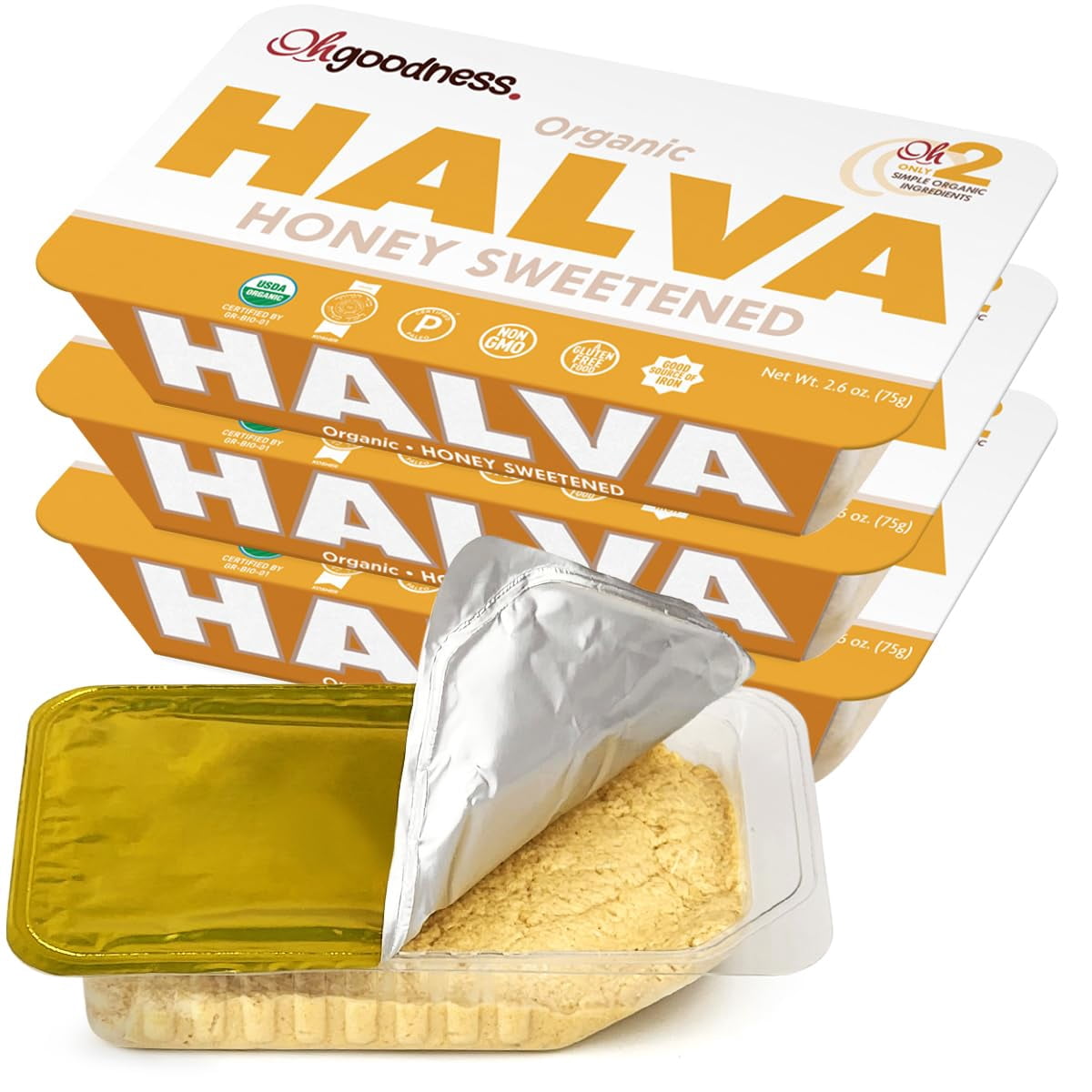 OhGoodness! Organic Honey Halva AKF18 - 3 Pack - Only TWO Simple ...