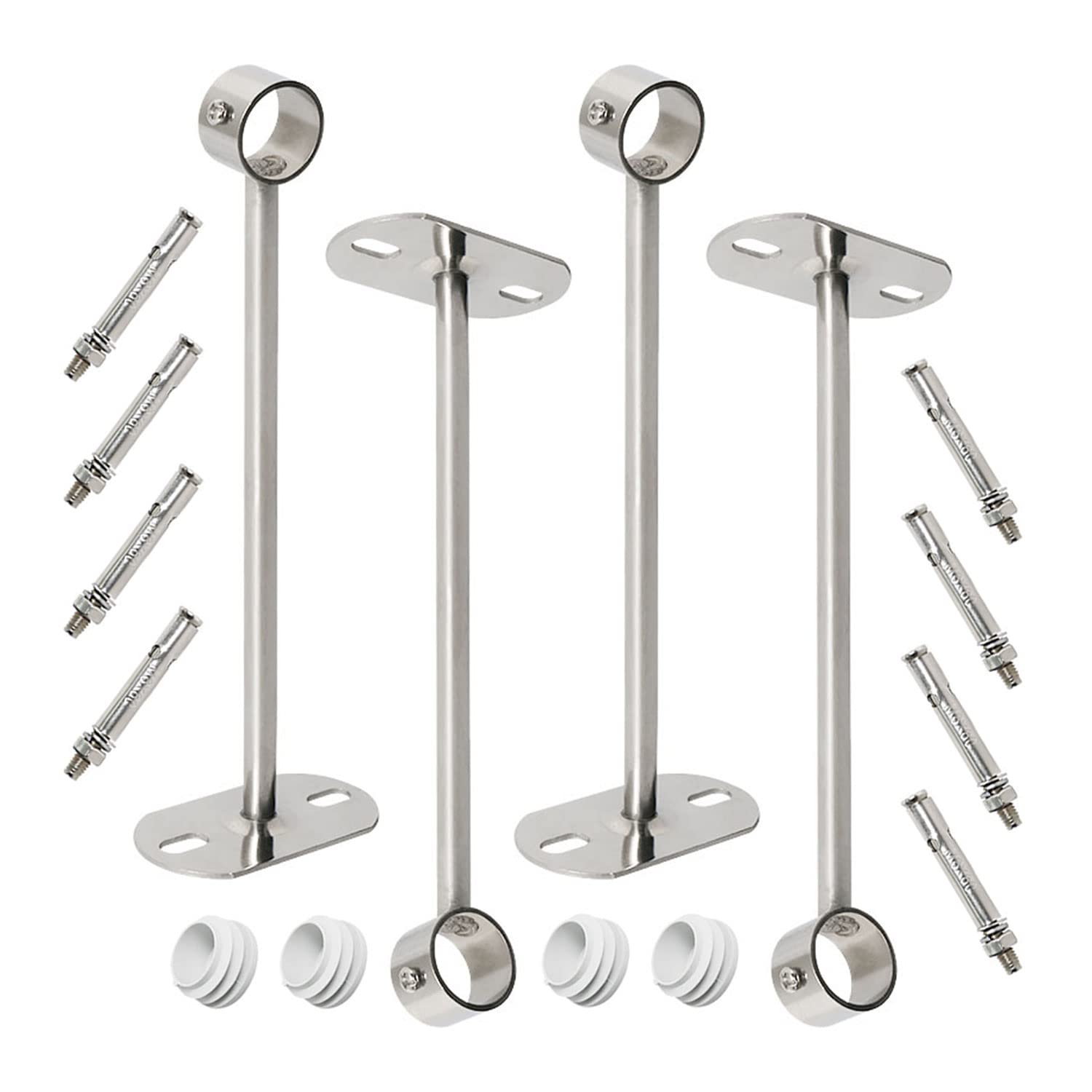 Ohamtes 4Pcs ID25mm (1"), L300mm, Clothes Rail mounting Bracket, Shower ...