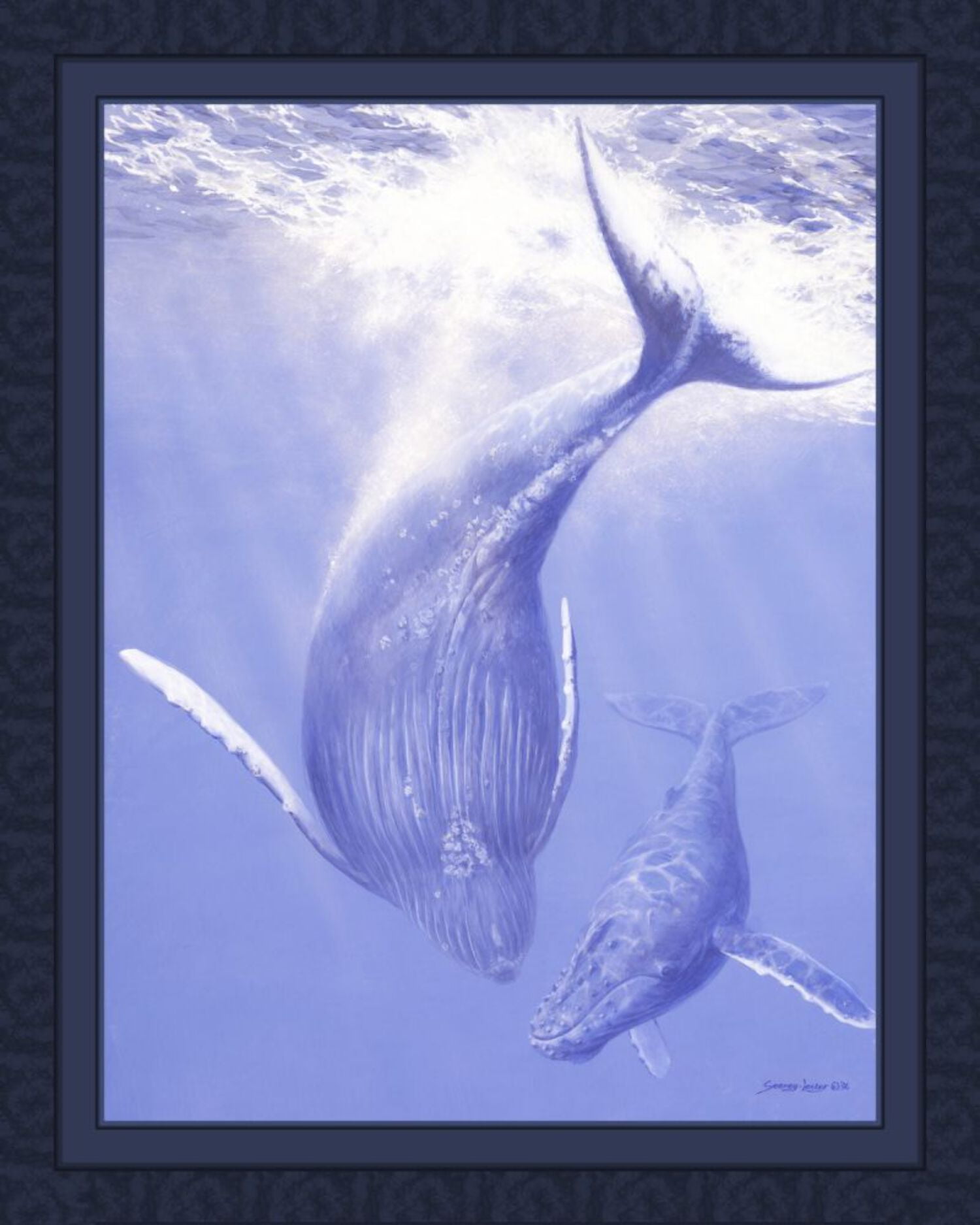 Ohana Blue Whale 45" Wide Cotton Panel Fabric - Walmart.com