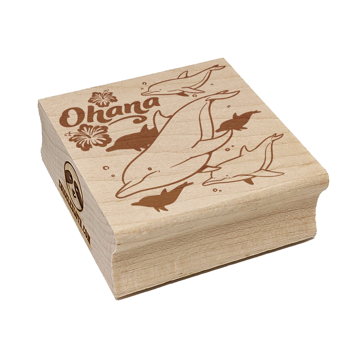 Ohana Bottlenose Dolphin Pod Family Square Rubber Stamp Stamping ...
