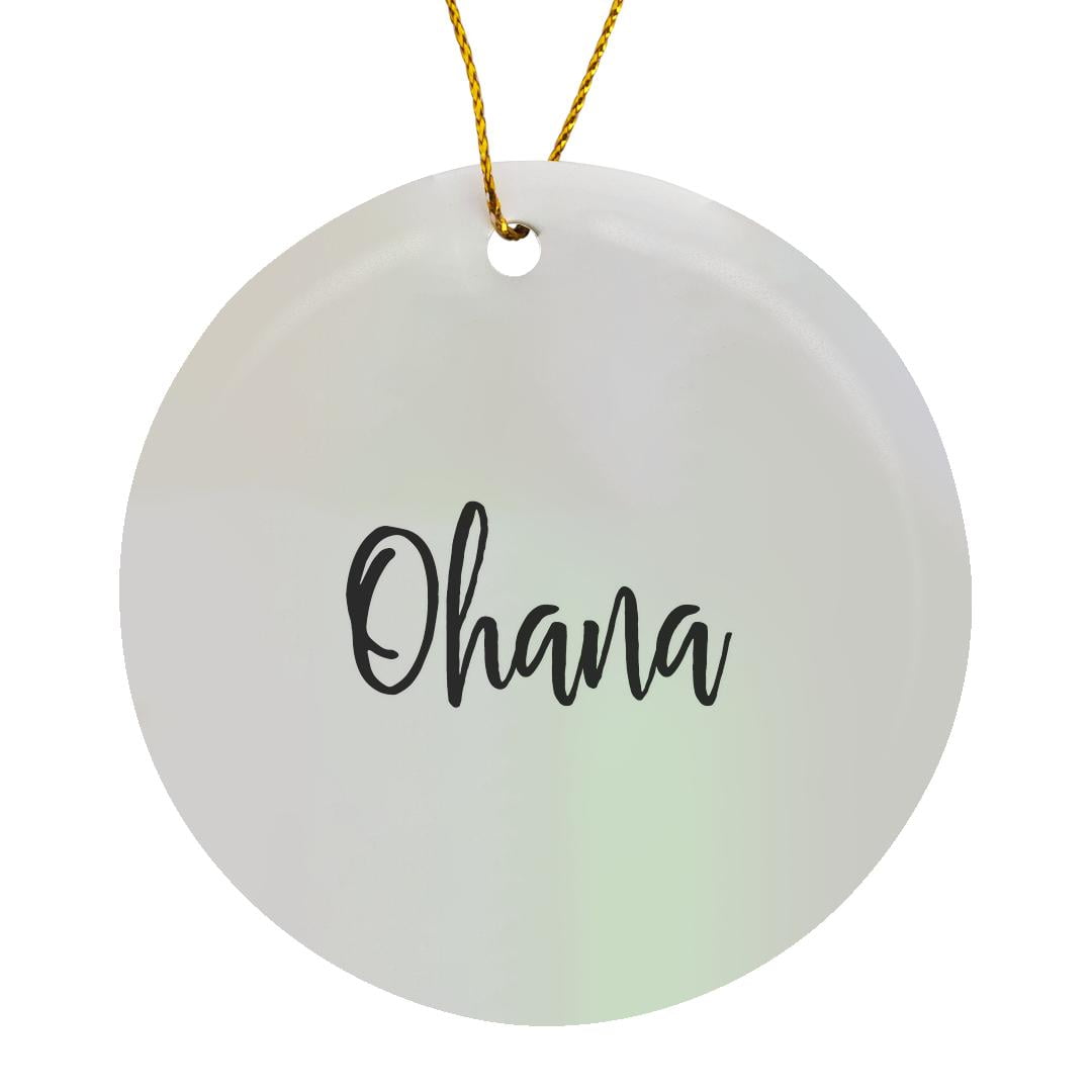 3drose, Ohana. Cursive Black Lettering on a White Background., Circle ...