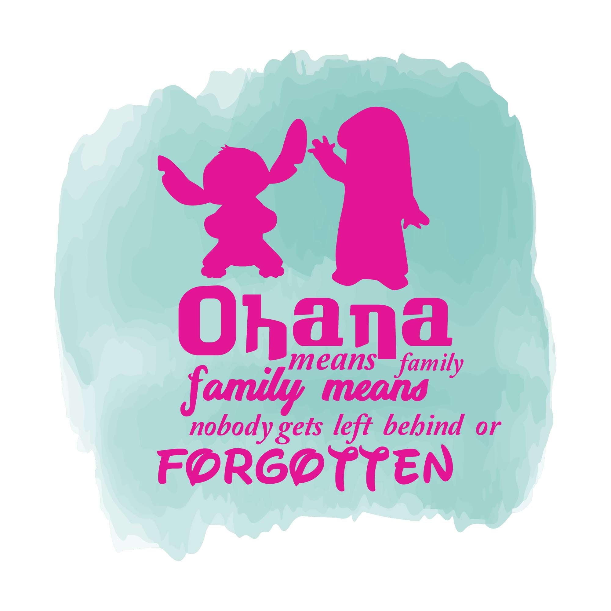 Ohana Means Family Family Love Inspiring Quote Watercolor Decal Wall ...