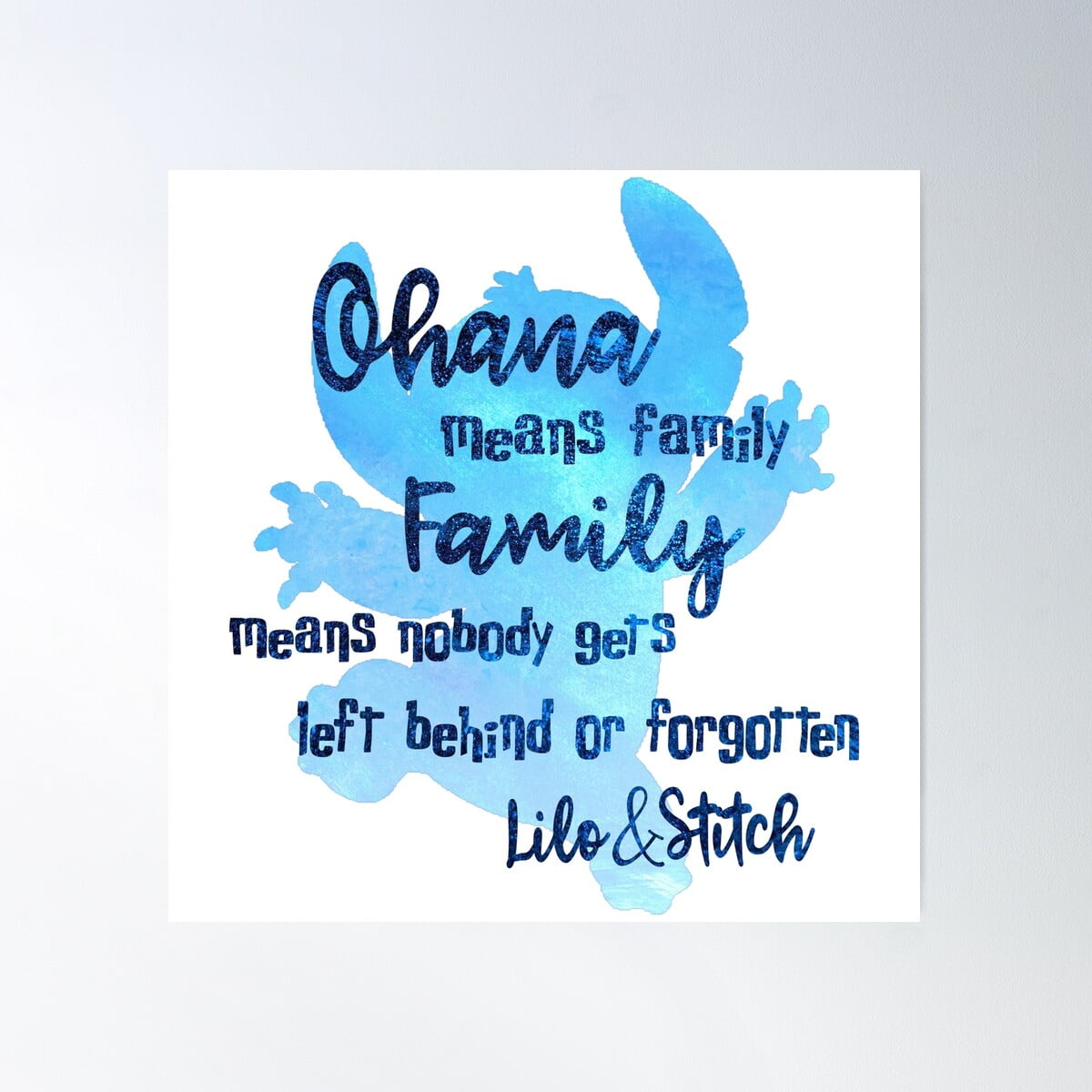 Ohana Means Family Poster Wall Art, Modern Wall Decor For Living Room ...