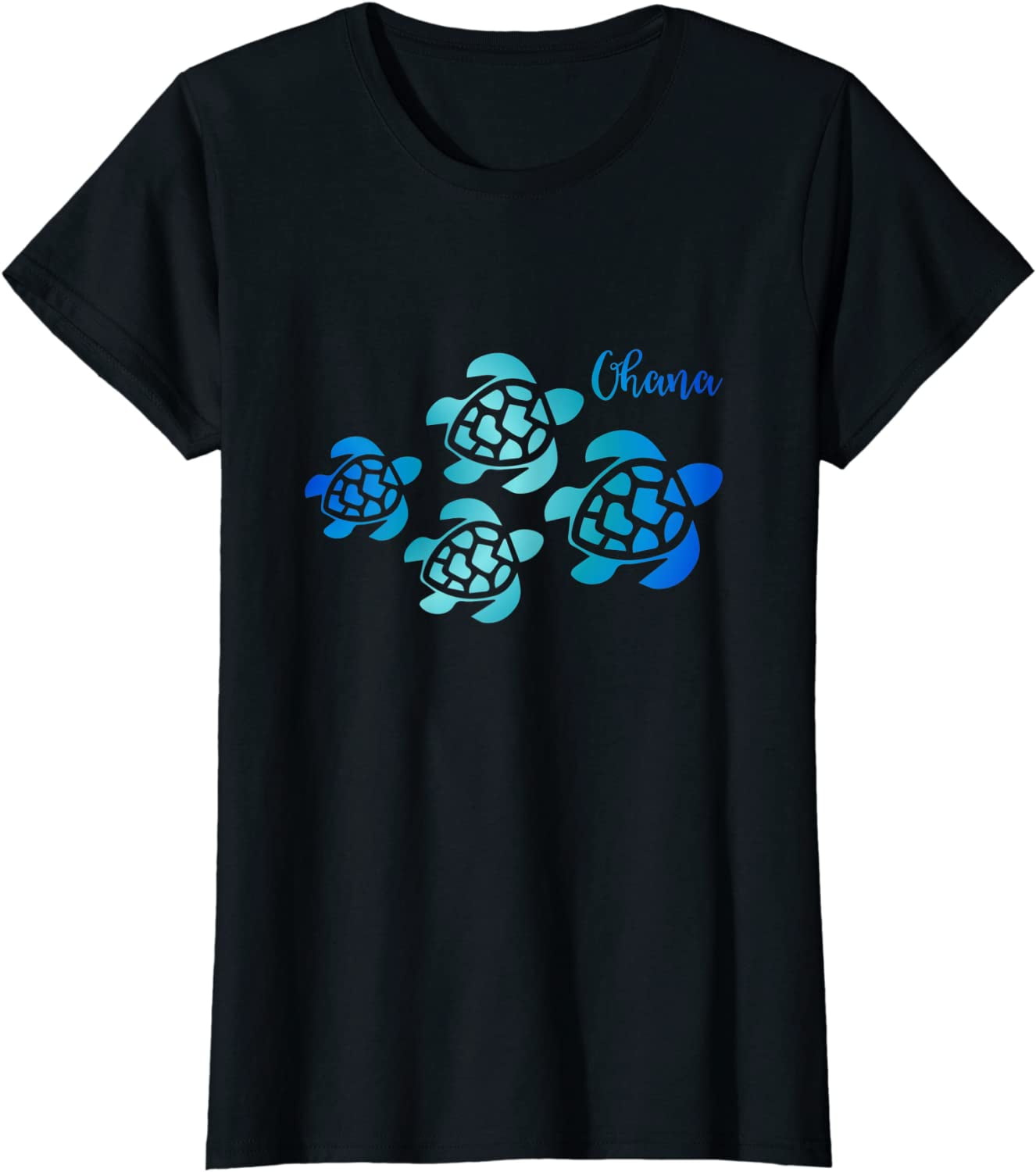 Ohana Sea Turtle Family Hawaii Vacation Tropical Hawaiian T-Shirt ...
