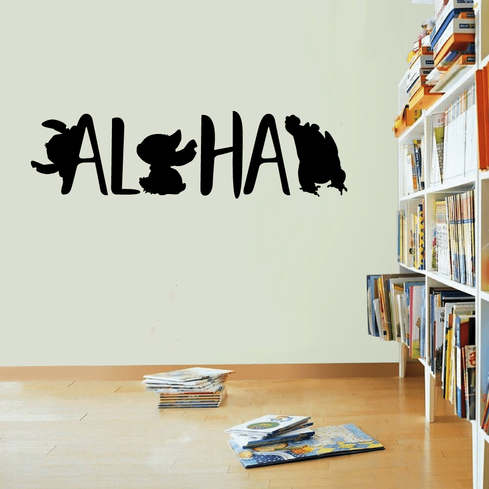 Ohana Stitch Quote Lilo and Stitch Disney Cartoon Wall Sticker Art ...