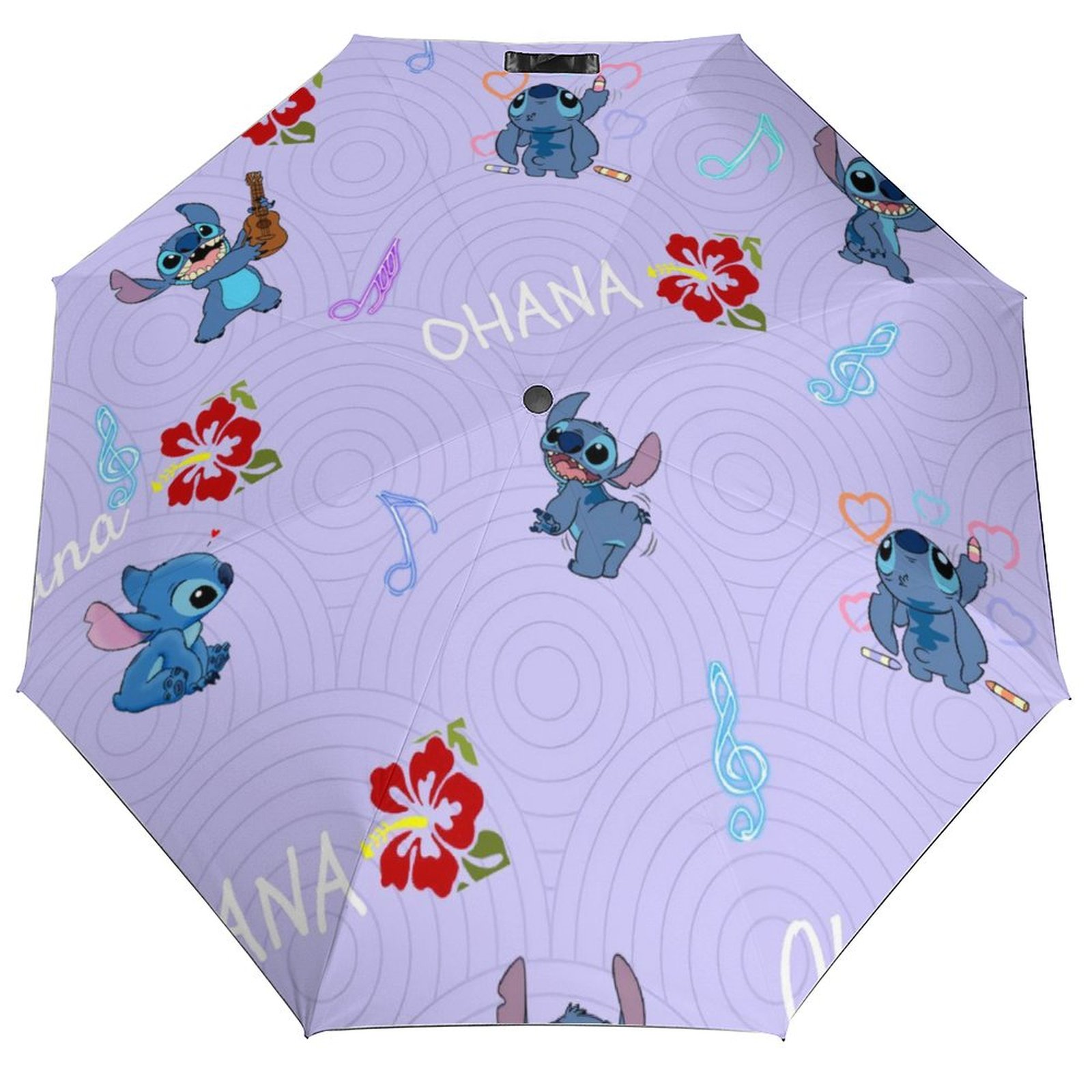 Ohana Stitch Travel Automatic Folding Rain Umbrellas with Cover Bag ...