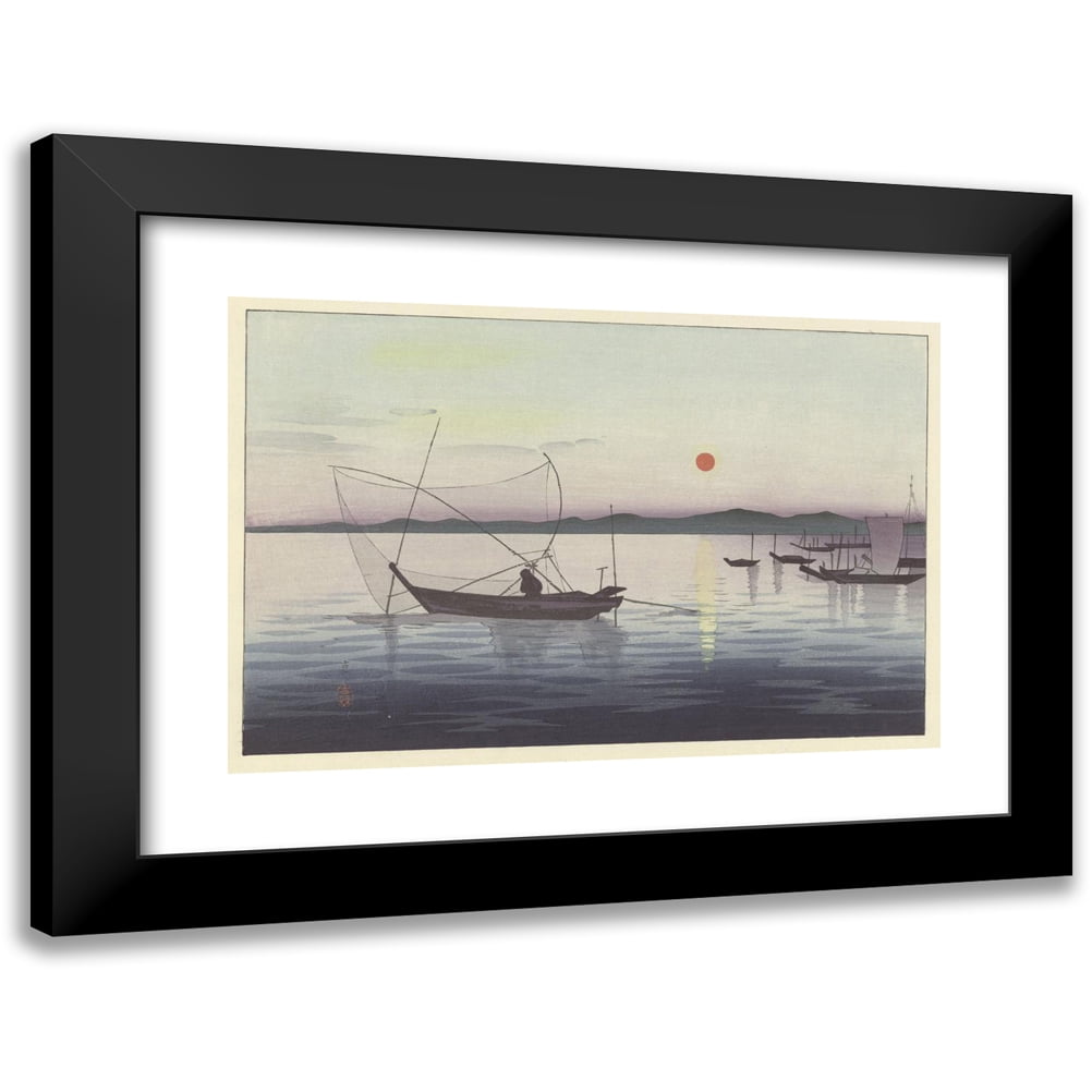 Ohara Koson 24x17 Black Modern Framed Museum Art Print Titled - Boats ...