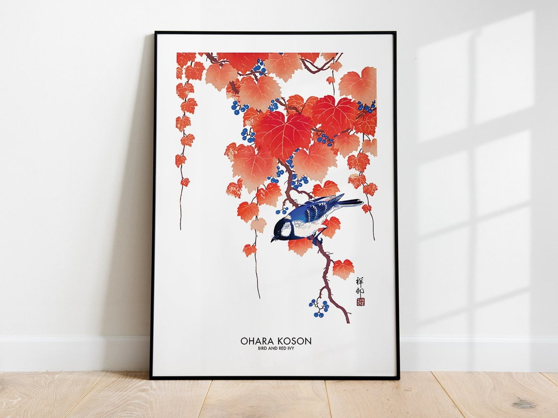 Ohara Koson Bird And Red Ivy Poster Print, Ohara Koson, Ohara Koson ...