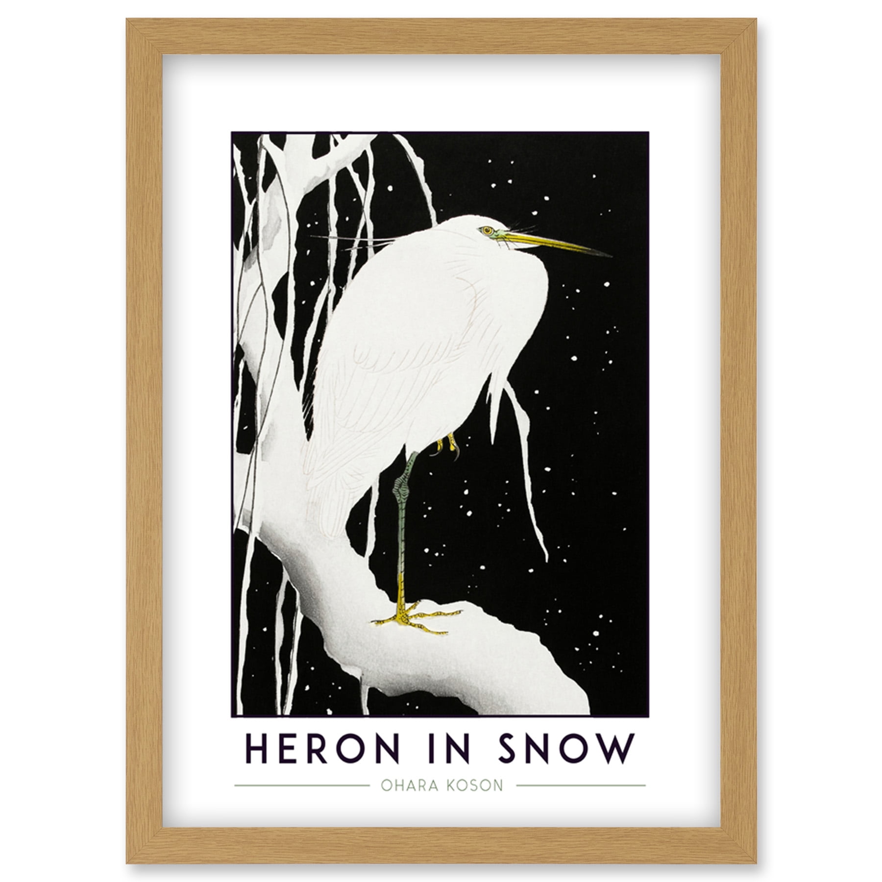 Ohara Koson Heron In Snow Painting Artwork Framed Wall Art Print A4 - Walmart.com