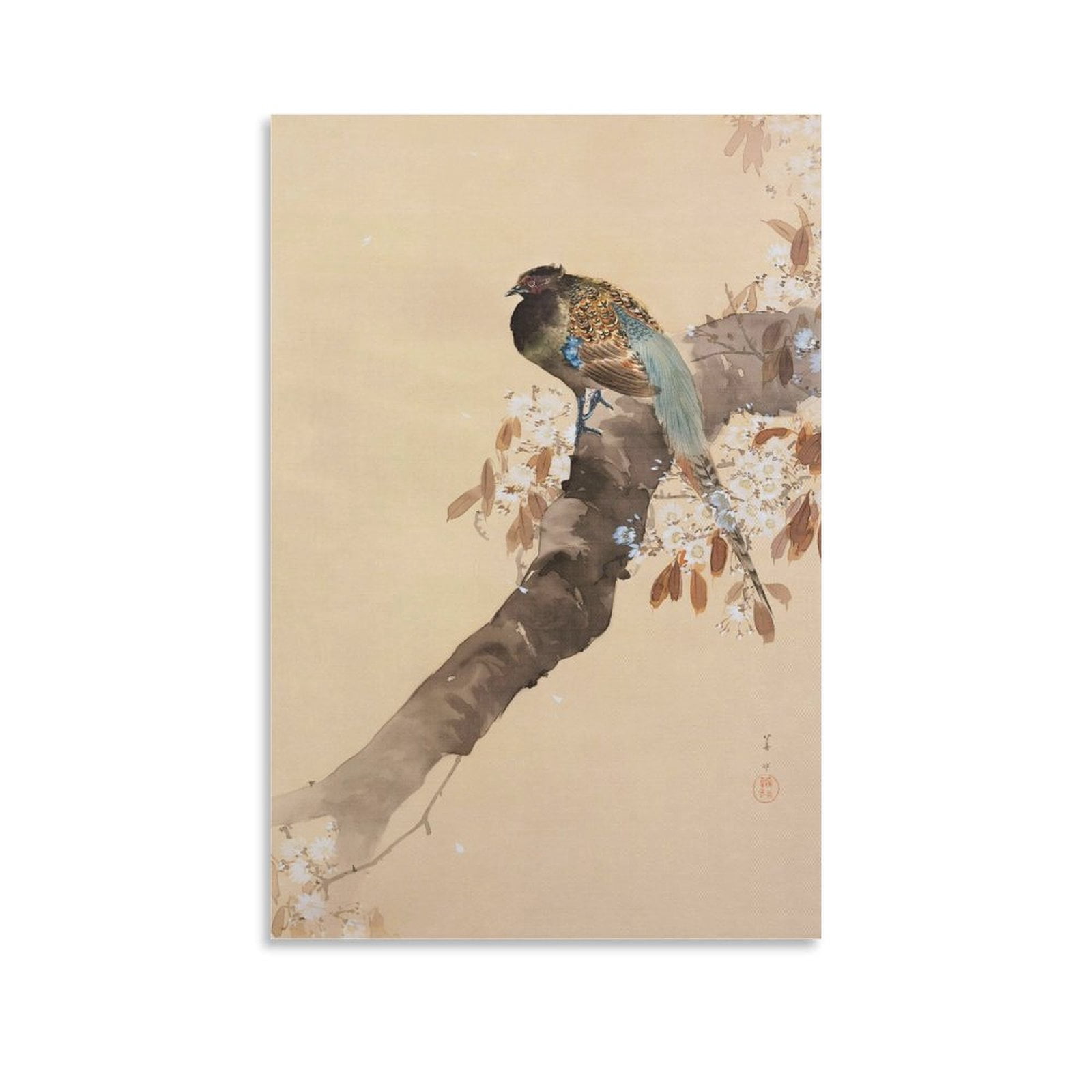Ohara Koson Pheasant on Cherry Blossom Branch Art Poster Artworks ...