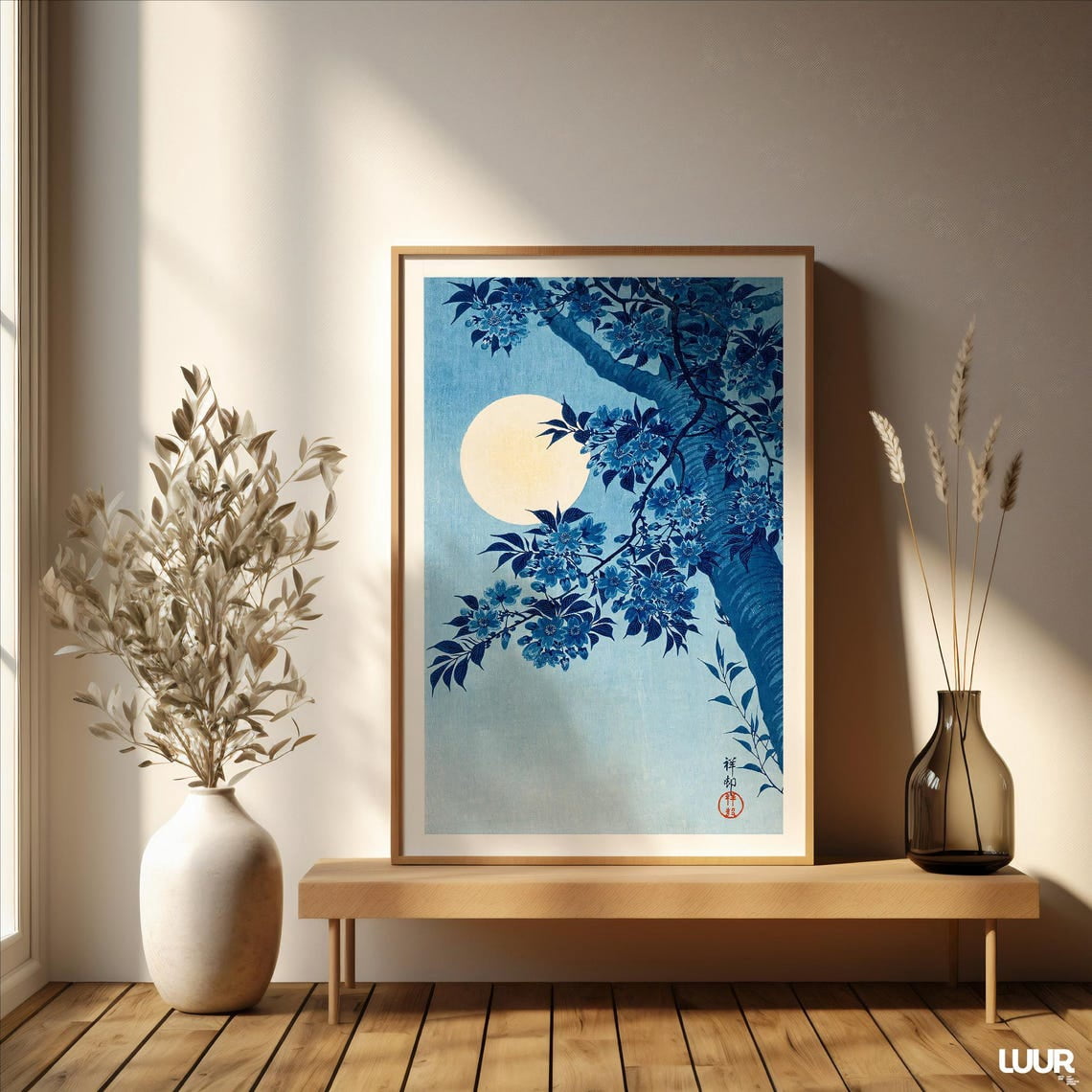Ohara Koson Style Japandi Cherry Blossom Wall Art, Unframed Paper Print ...