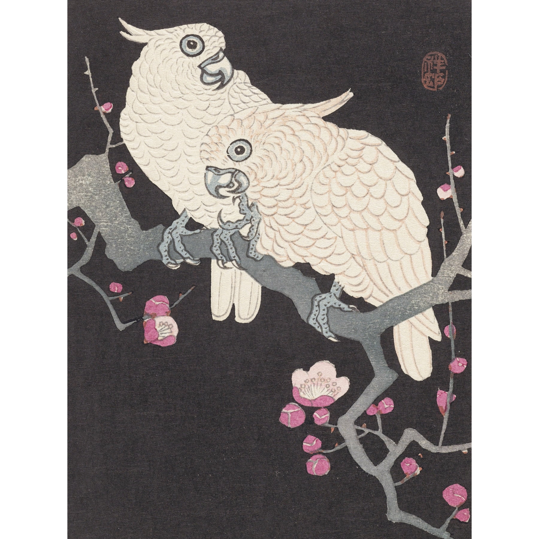 Ohara Koson Two Cockatoo And Plum Blossom Painting Extra Large XL Wall ...