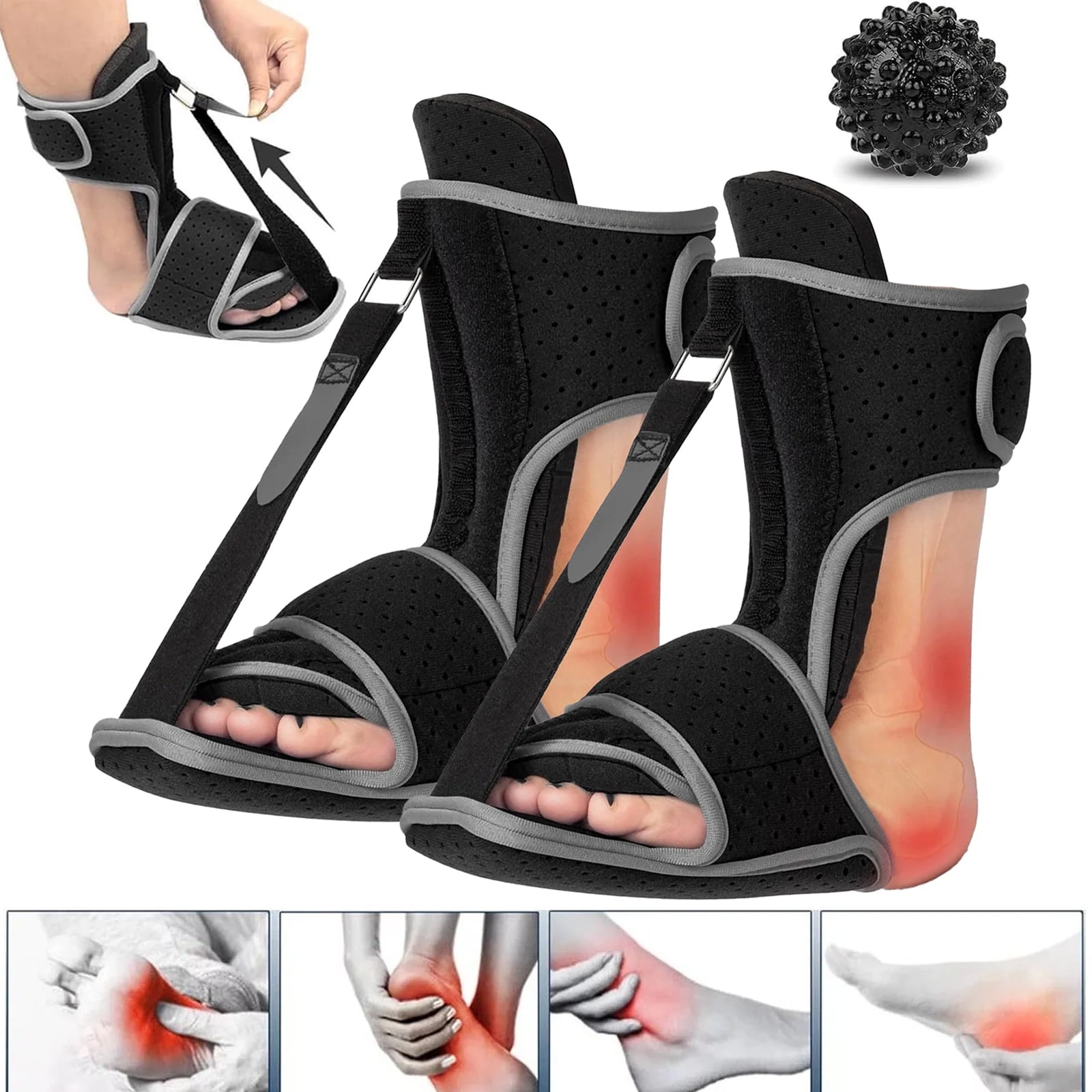 OhhGo 2 Pack Plantar Fasciitis Support, Plantar Fasciitis Brace with ...