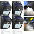 OhhGo 4-Pack Solar-LED Motion Sensor Lights; Wall Mount Security for ...