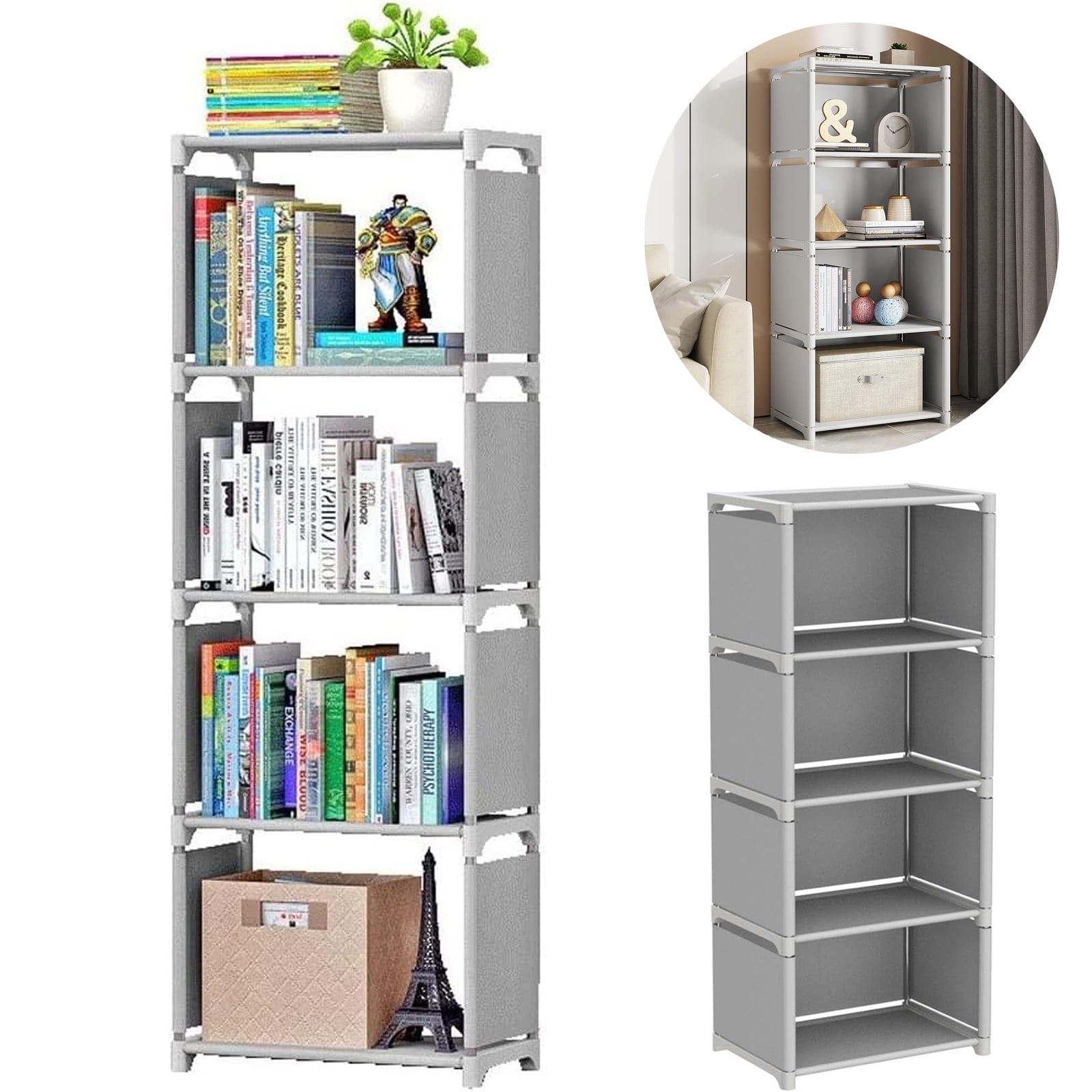 OhhGo Durable 4 Tier Ladder Bookshelf for Bedroom, Kids Room & Living ...