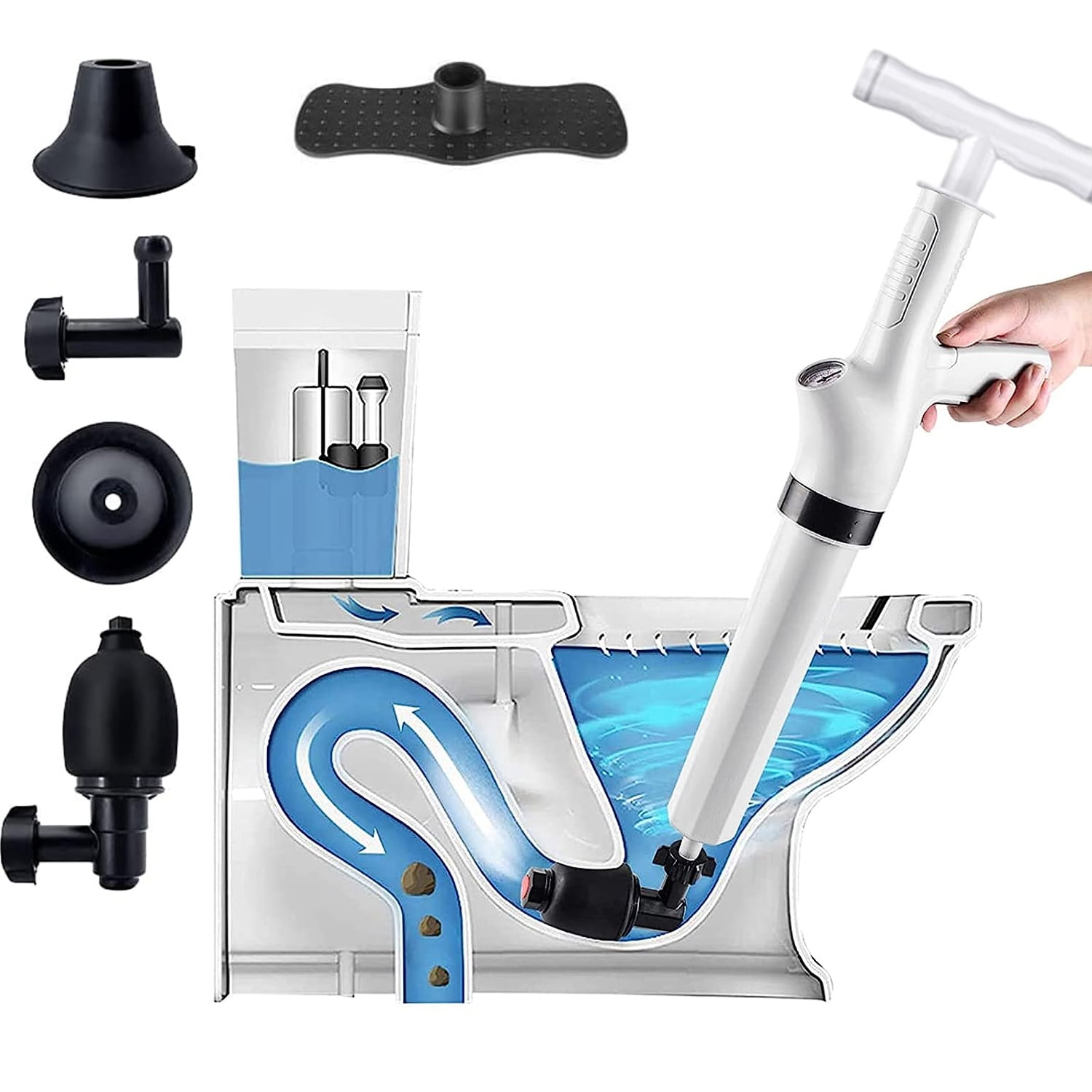 OhhGo Air Plunger for Toilet,Toilet Plunger, Drain Plumb Plunger,Power ...