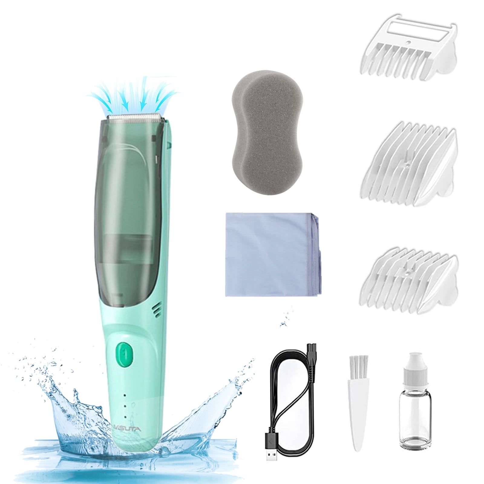OhhGo Baby Haircut Trimmer with Vacuum, Cordless, Waterproof, Green ...