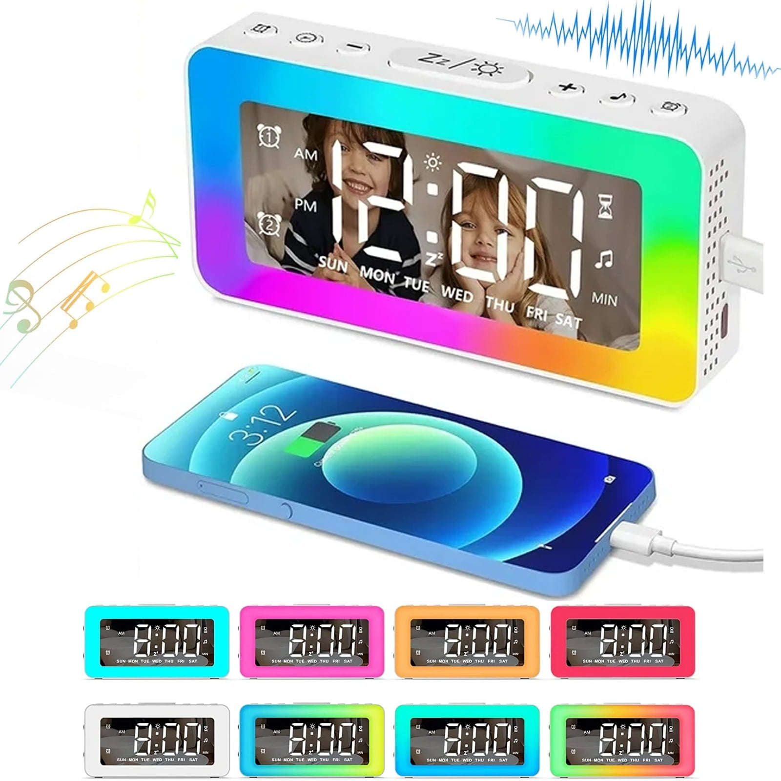 OhhGo Digital Alarm Clocks for Bedrooms, LED Digital Clock for Heavy ...