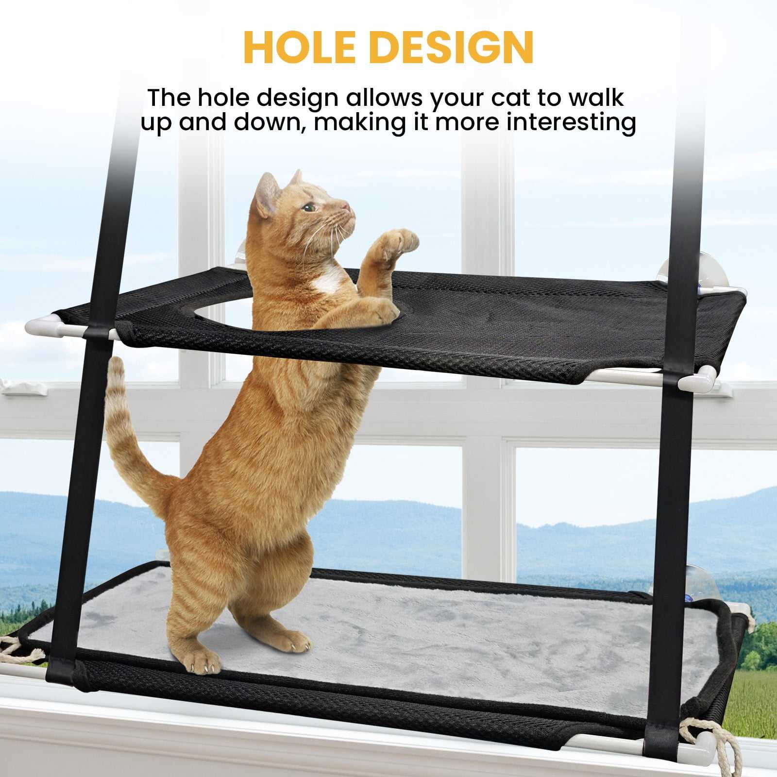 OhhGo Double Layer Cat Window Perch Cat Window Perch, Double Layer Cat ...
