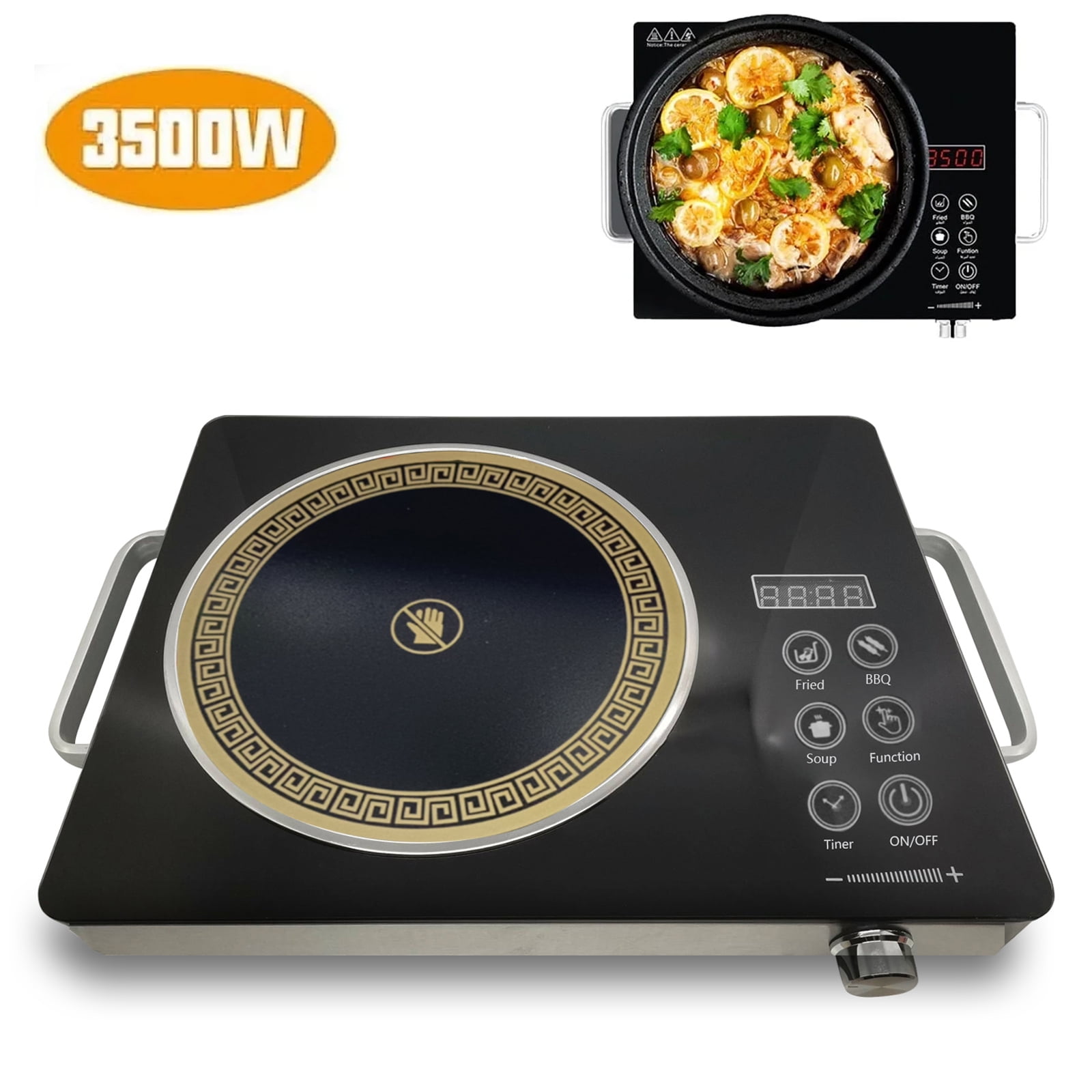 OhhGo Electric Ceramic Stove, 3500W Hot Plate Infrared Induction Cooker ...