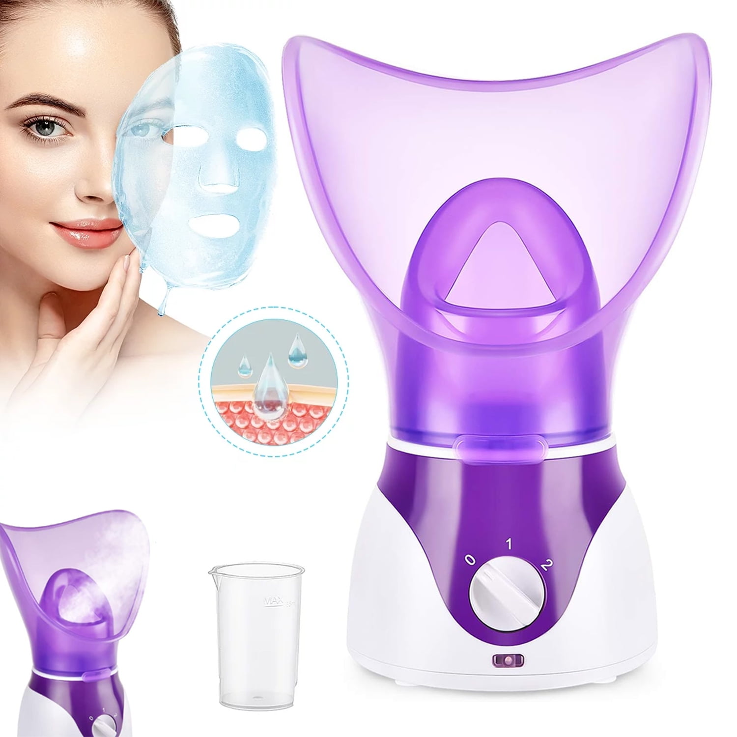 OhhGo Professional Facial Steamer, Hot Mist Deep Cleaning, Nano Ionic ...
