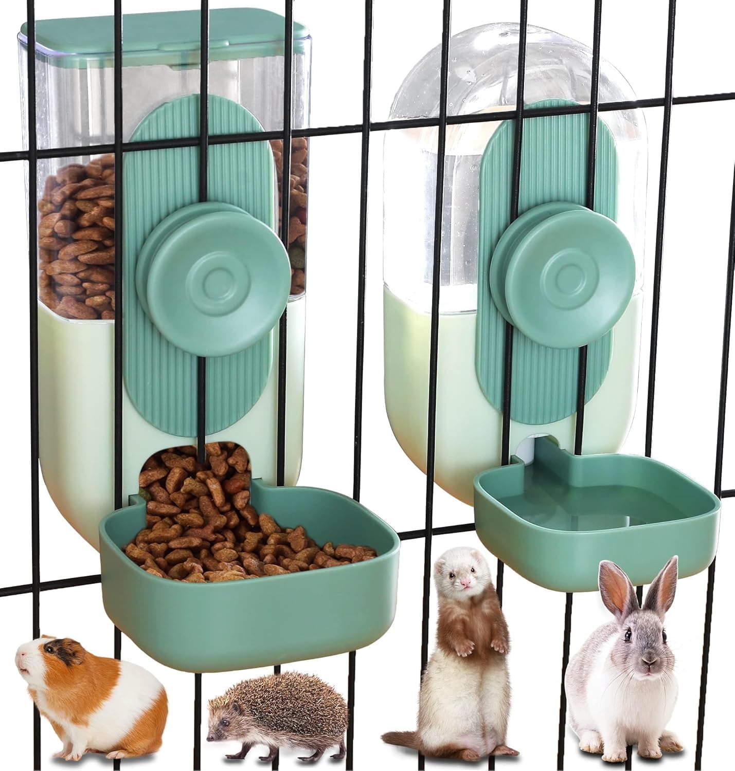 OhhGo, Hanging Automatic Pet Food Water Dispenser, 870ml, Green ...