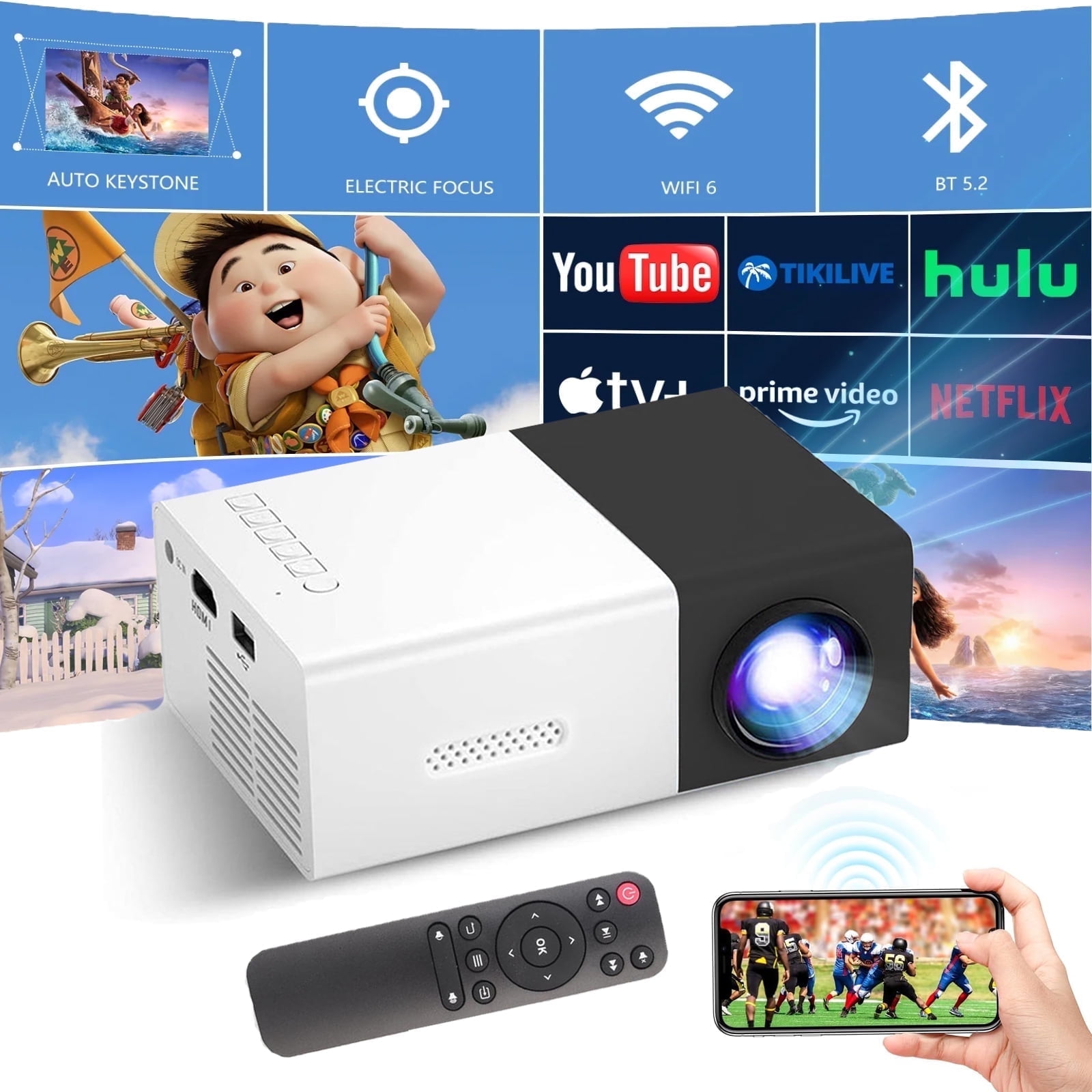 OhhGo Mini Projector 1080P Portable Projector, Small Movie Proyector ...