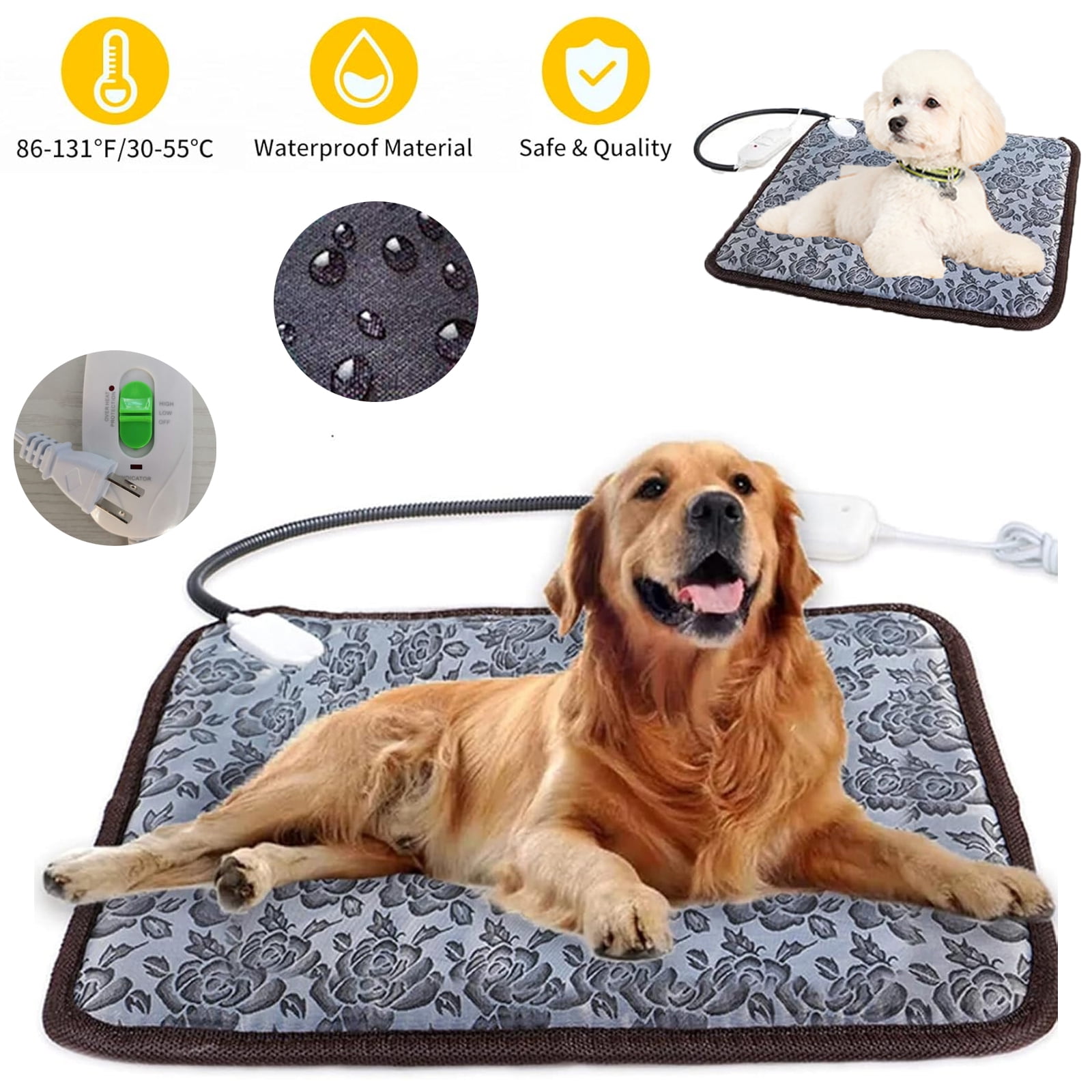 OhhGo Pet Heating Pad Mat, Electric Heating Pad for Dogs and Cats ...