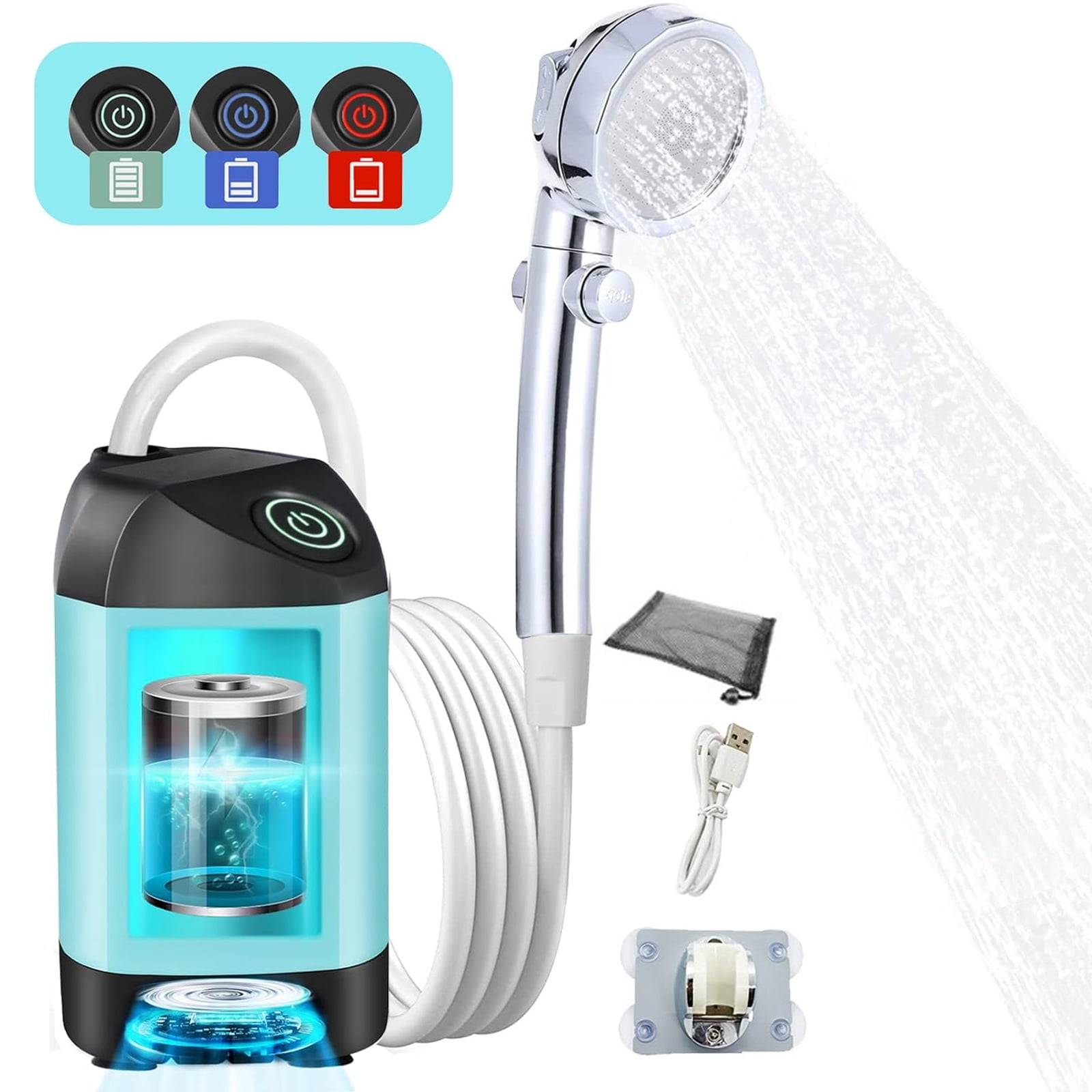 OhhGo Portable Camping Shower, 4500mAh Rechargeable Outdoor Electric ...