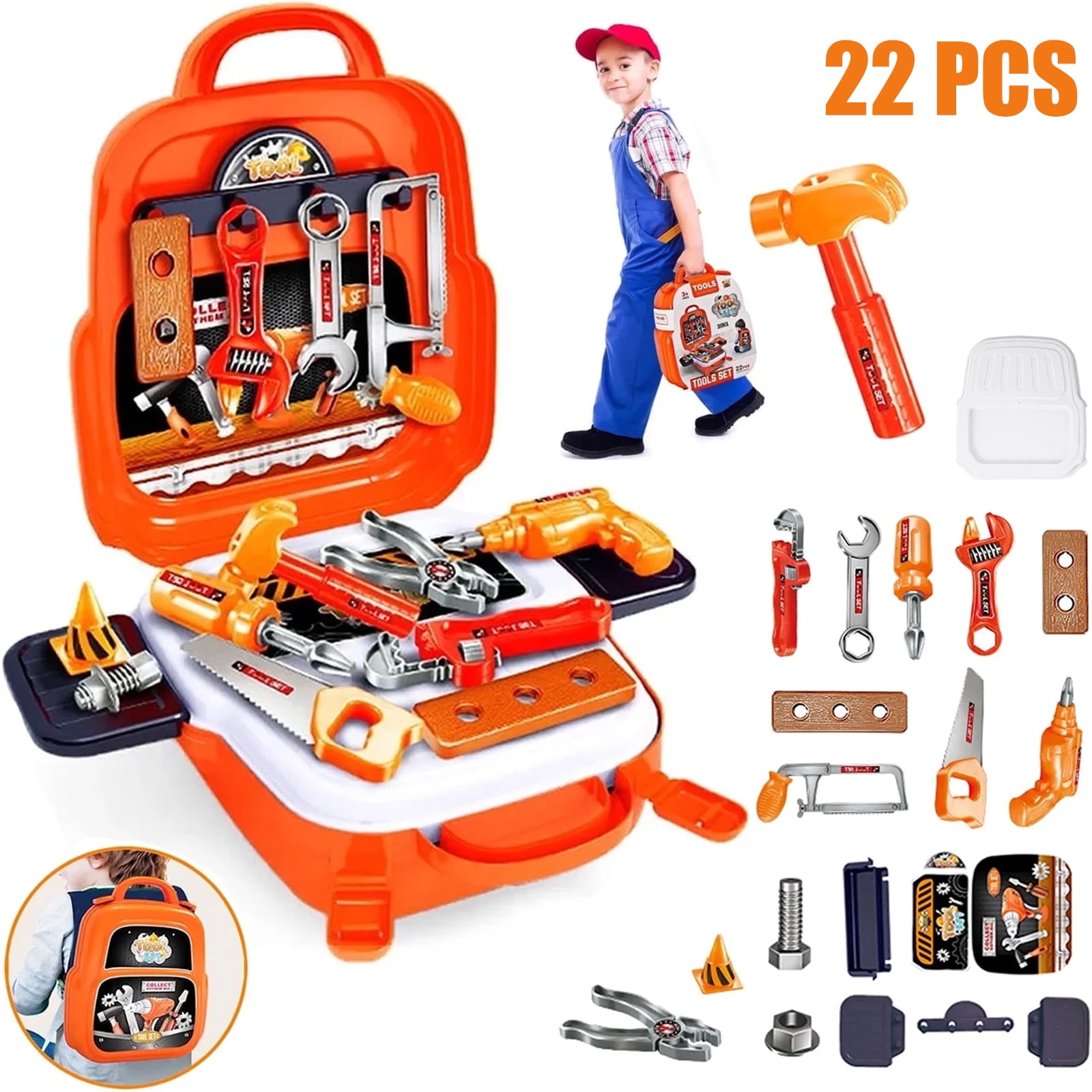 OhhGo Pretend for Play Construction Toy Tools Toddler Tool Set with Toy ...