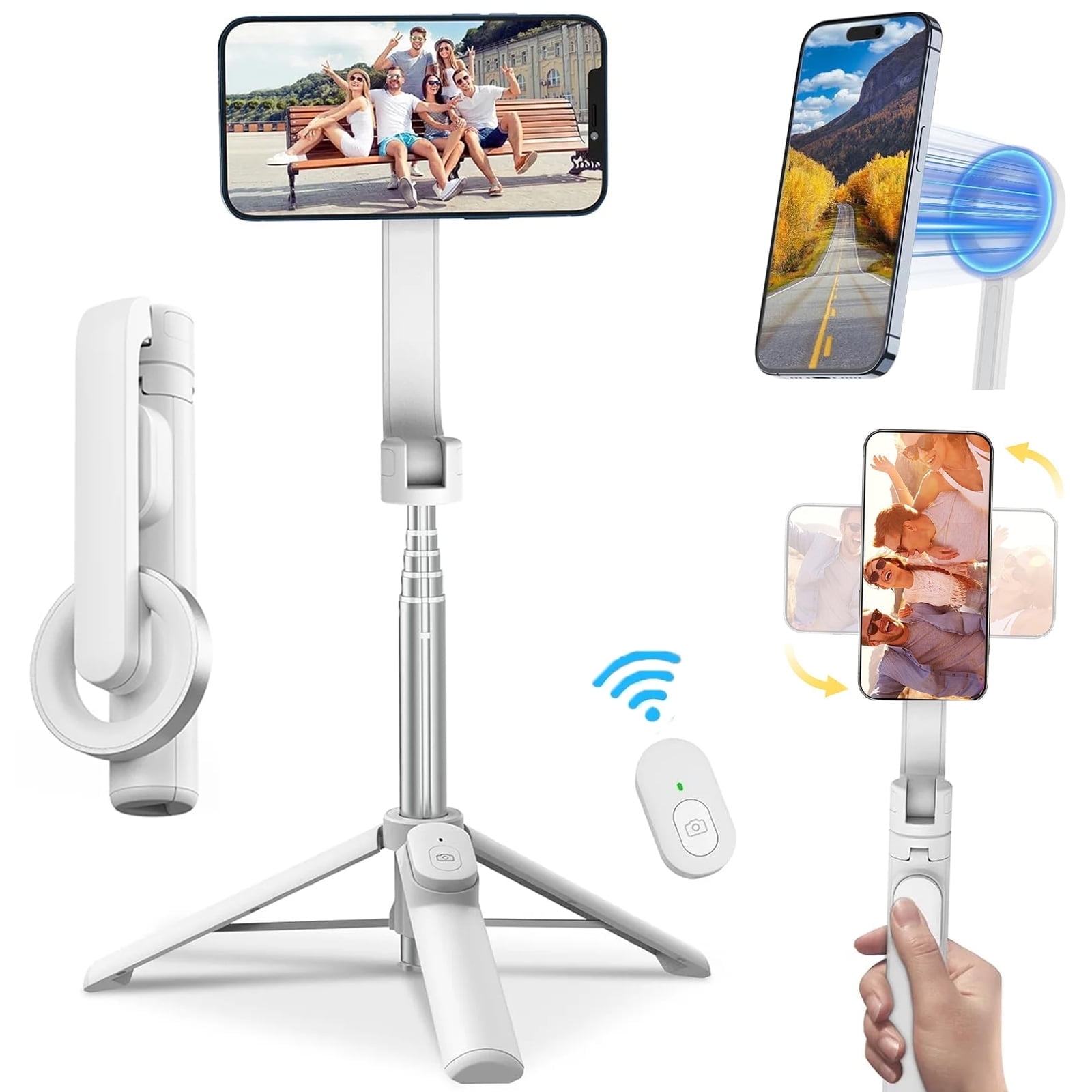 OhhGo Selfie Stick Gimbal Stabilizer, 360° Rotation Extendable Tripod ...