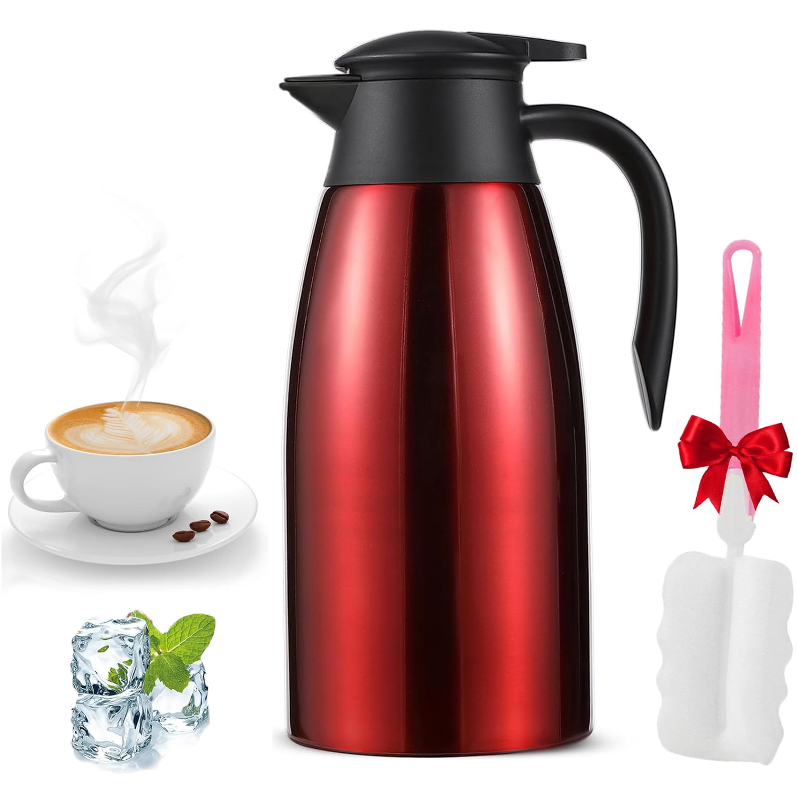 OhhGo Thermal Coffee Carafe, Stainless Steel Insulated Vacuum Pot Flask Dispenser Coffee Carafes ...