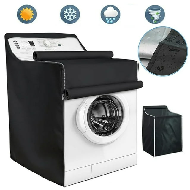 OhhGo Washing Machine Cover, Waterproof Machine Protection Cover, Black ...