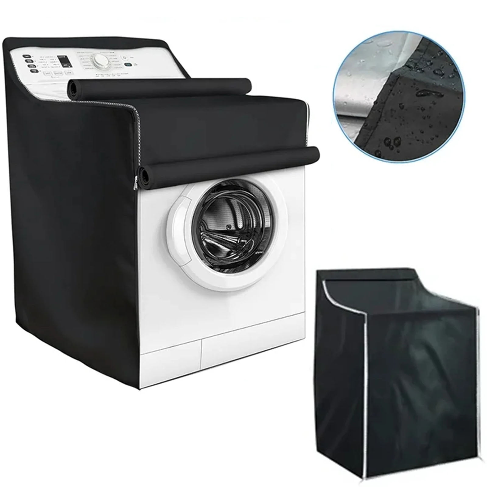 OhhGo Washing Machine Cover, Waterproof Machine Protection Cover, Black ...