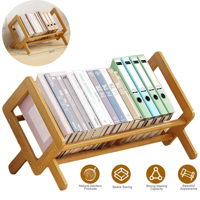 OhhGo Wood Desk Storage Organizer, Desktop Shelf Organizer Small ...