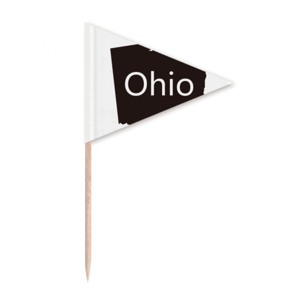 Ohio America USA Map Outline Toothpick Triangle Cupcake Toppers Flag ...
