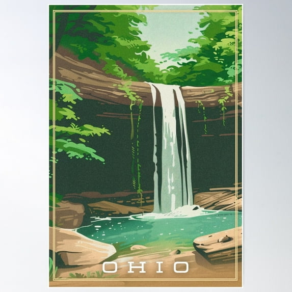 Ohio Ash Cave At Hocking Hills Poster Wall Art, Modern Wall Decor For ...