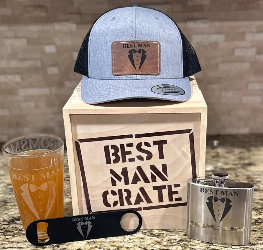 Ohio Basket Chic Best Man Crate with 4 Best Man Items Gift Box ...