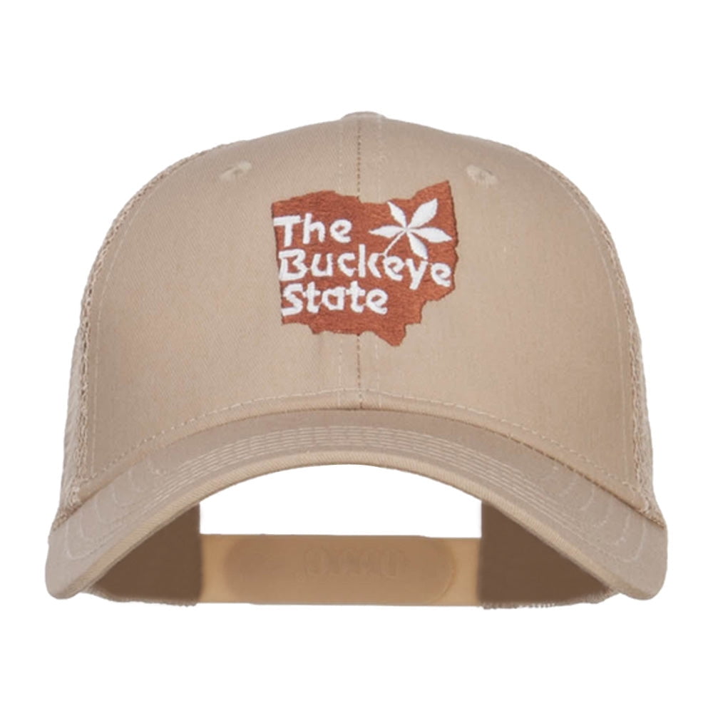 Ohio Buckeye State Embroidered Trucker Cap - Khaki OSFM - Walmart.com