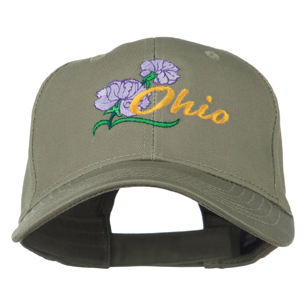 Ohio Carnation Flower Embroidered Cap - Olive OSFM - Walmart.com