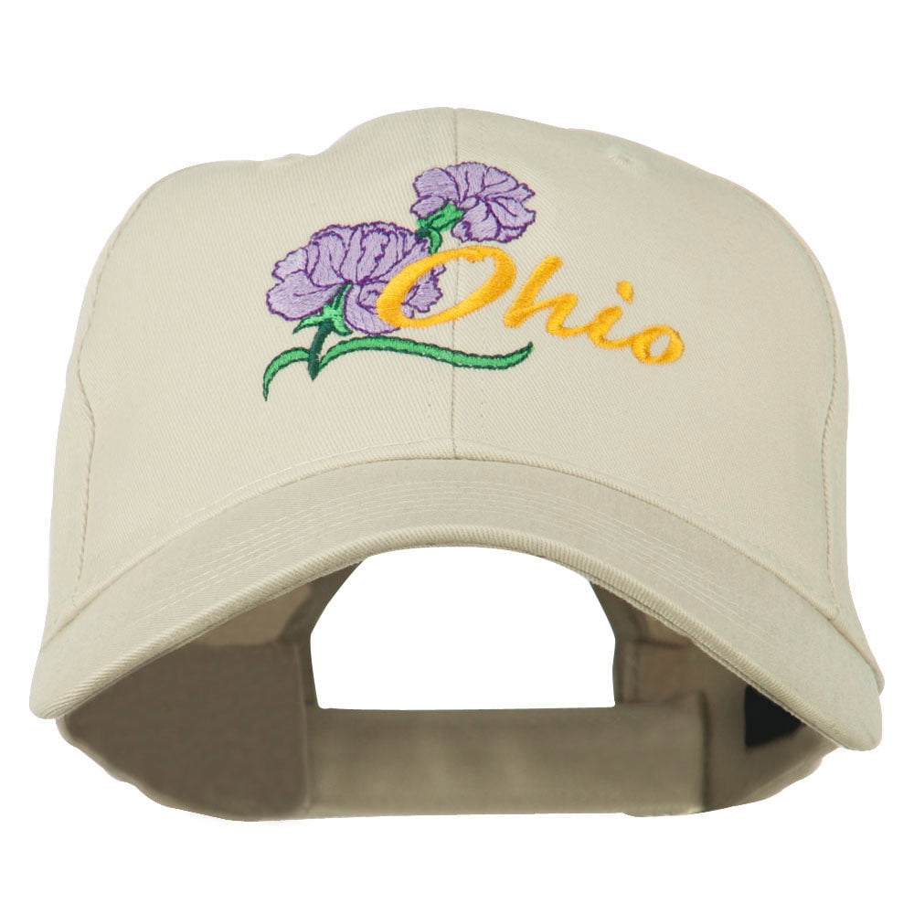 Ohio Carnation Flower Embroidered Cap - Stone OSFM - Walmart.com