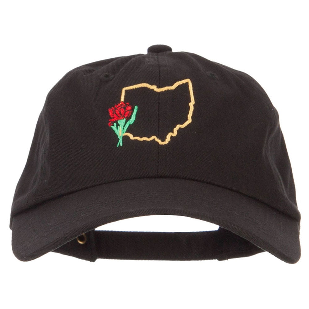 Ohio Carnation with Map Embroidered Unstructured Washed Cap - Black ...