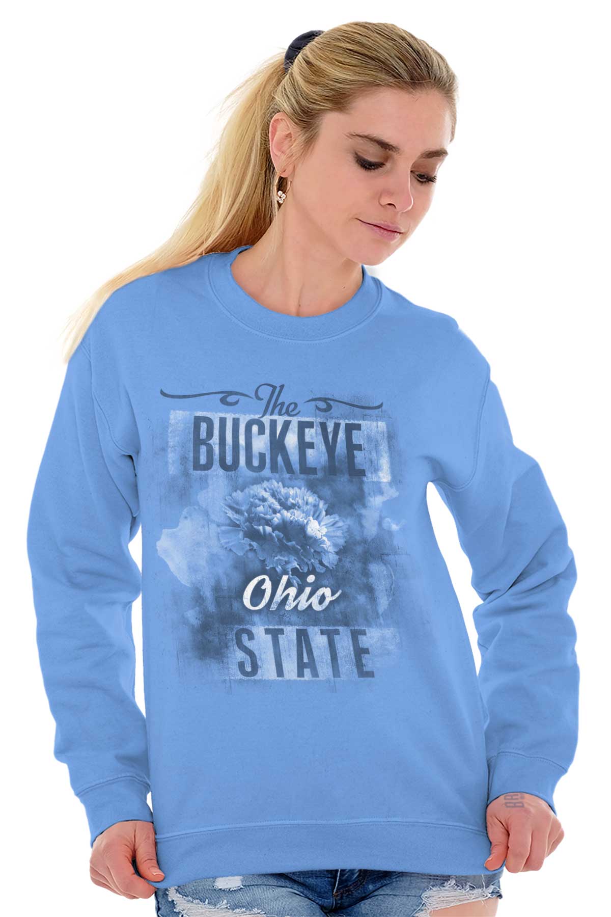 Ohio Cute State Flower Souvenir Women Plus Size Crewneck Sweatshirt ...