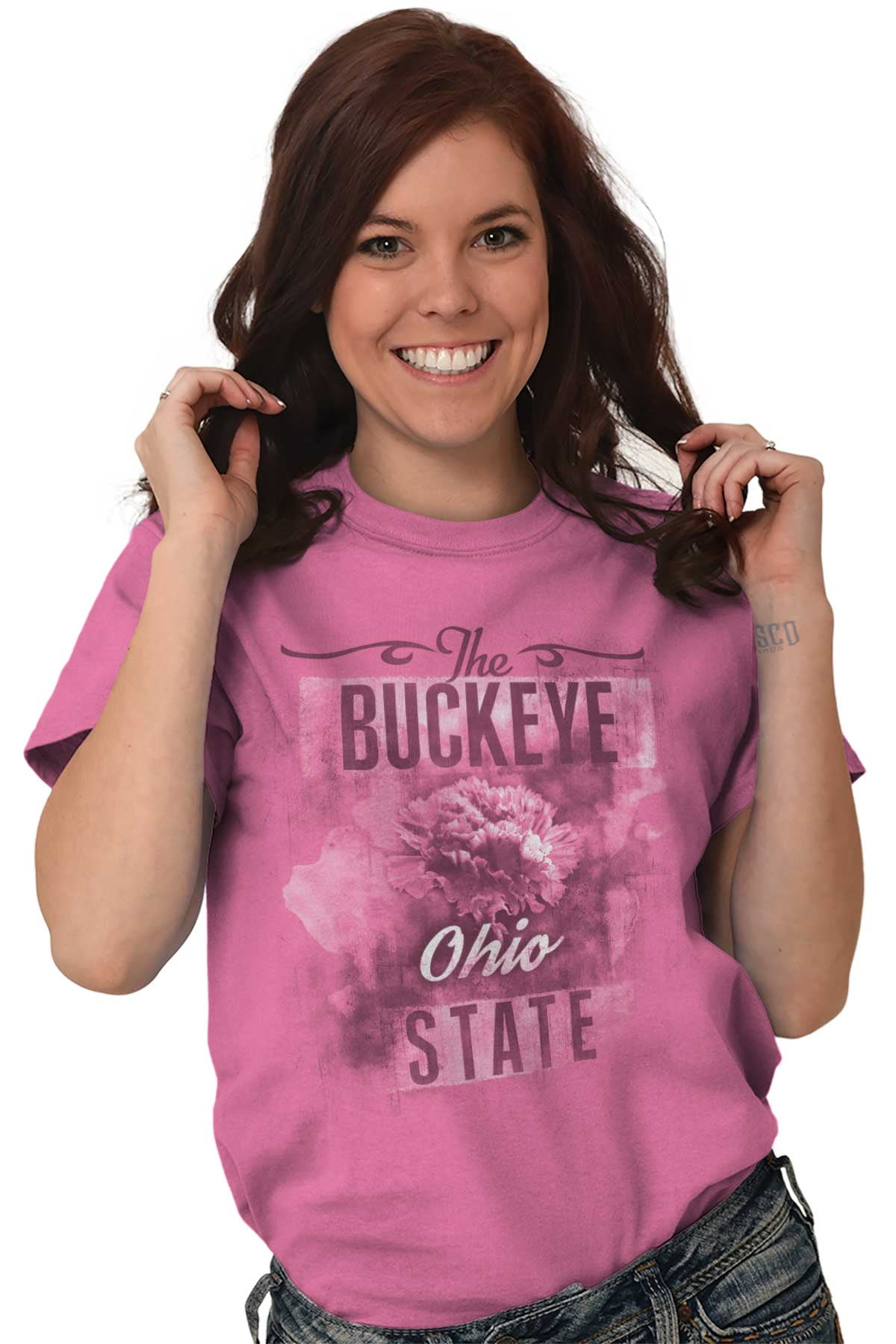 Ohio Cute State Flower Souvenir Women Plus Size Graphic Tee Tees Brisco ...
