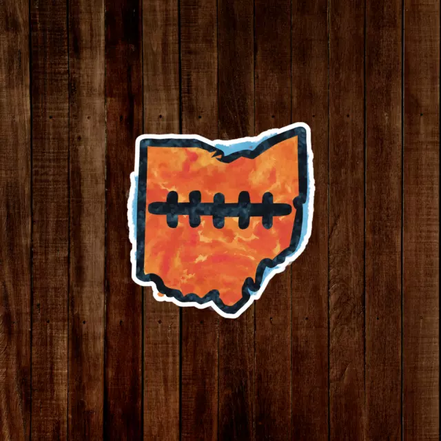 Ohio Football State Map Sticker Watercolor Ohio State Buckeyes ...