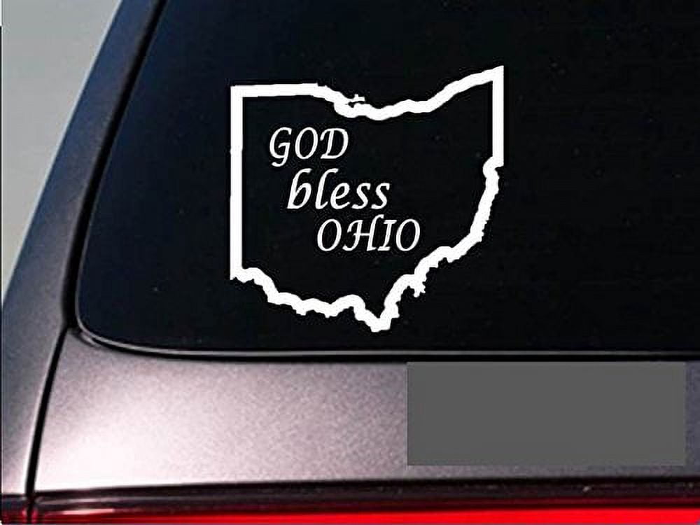 Ohio God Bless 6" sticker *E736* state outline home map decal vinyl ...