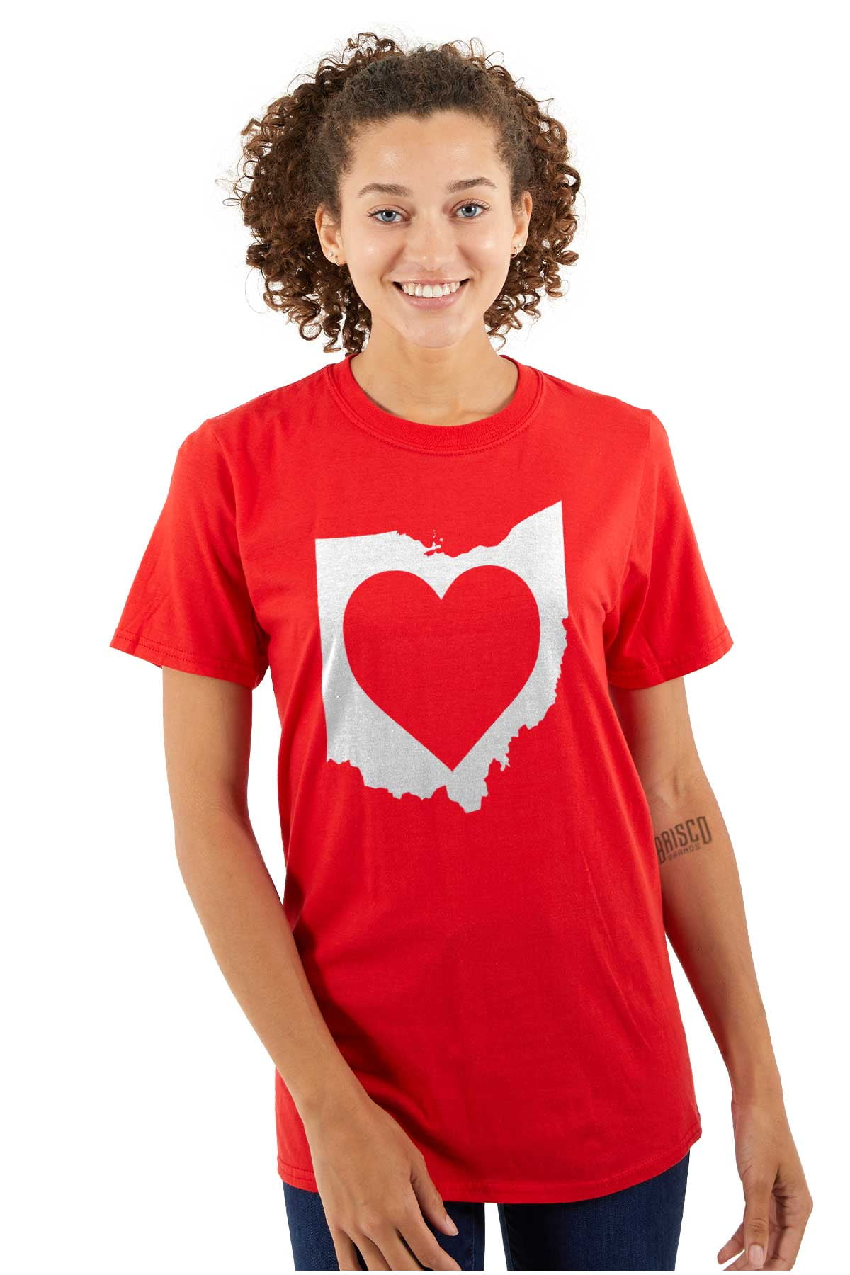 Ohio Home State Love Map Shape Heart Women Plus Size Graphic Tee Tees ...