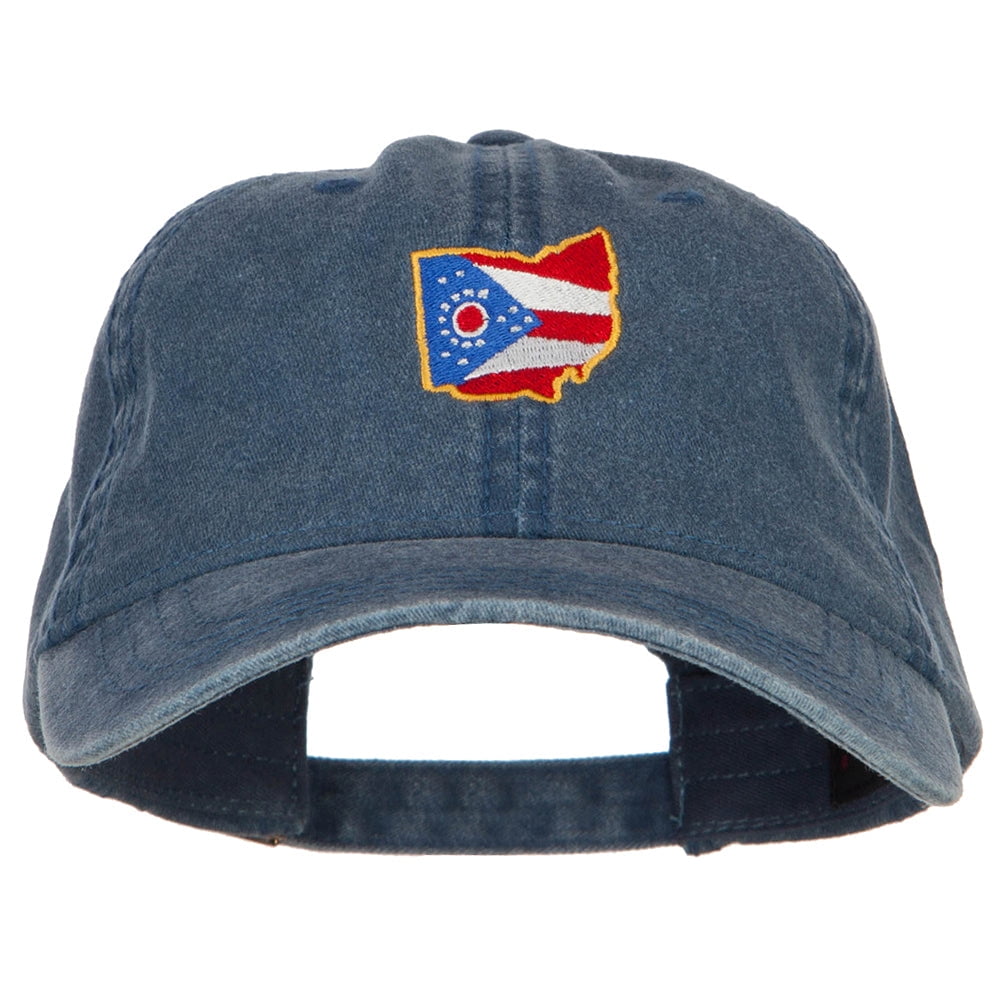 Ohio Map State Flag Embroidered Washed Cap - Navy OSFM - Walmart.com